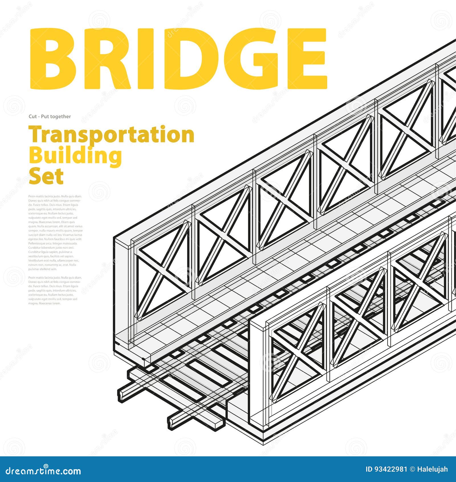 Outline Set of Vector Arched Train Bridge in Side View, Isolated on ...