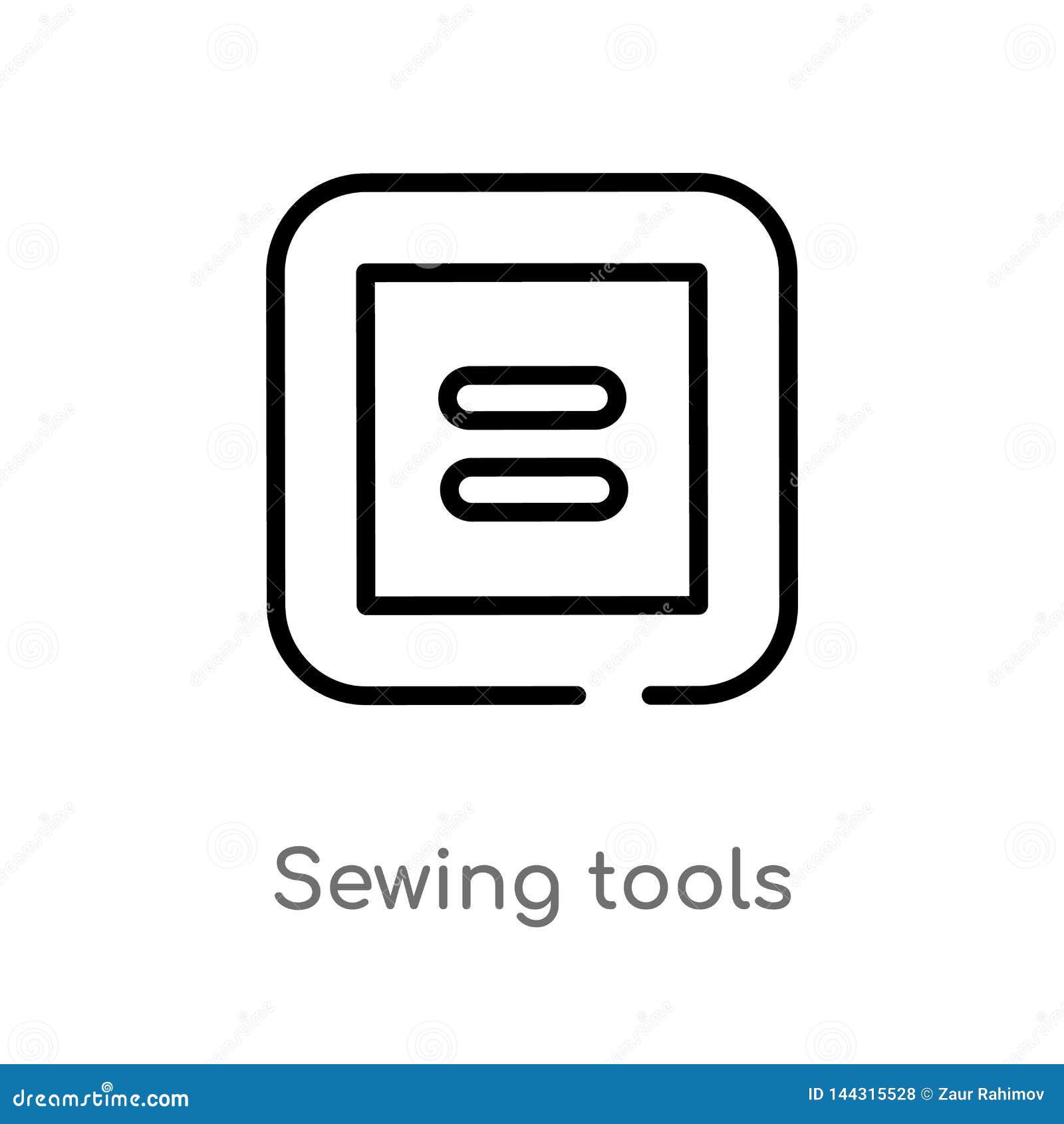 Outline Sewing Tools Vector Icon. Isolated Black Simple Line Element ...