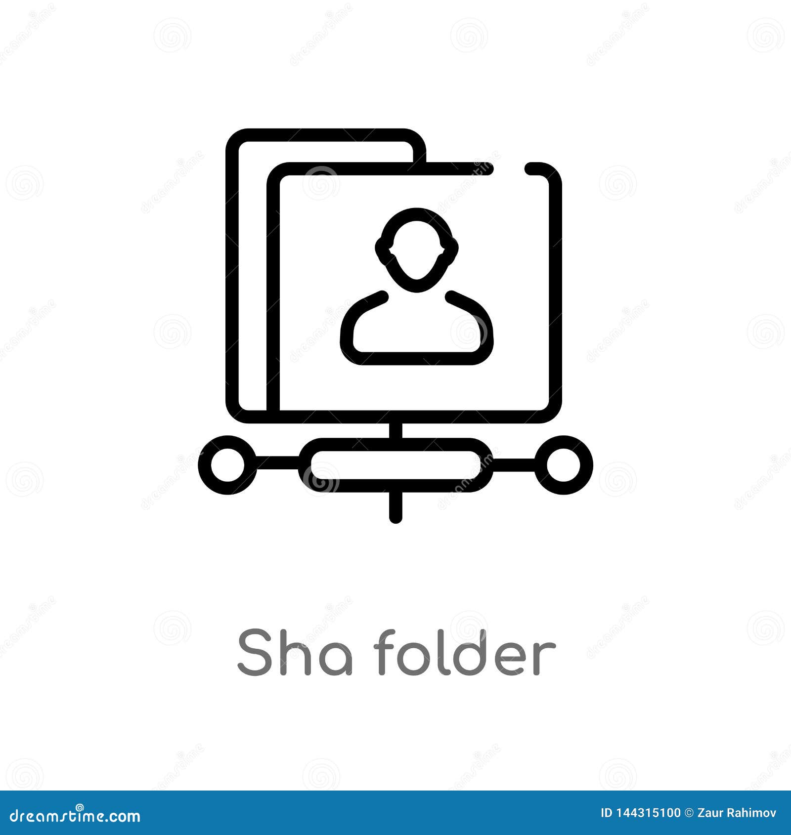 Outline Sha Folder Vector Icon. Isolated Black Simple Line Element ...