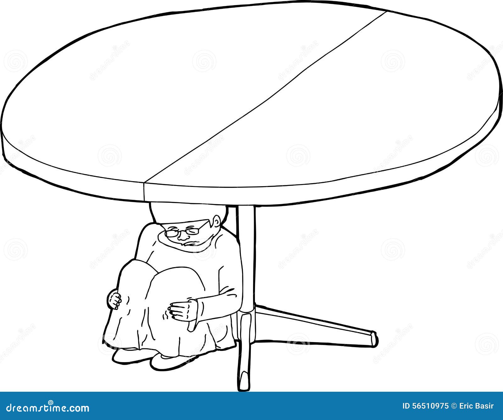 Under The Table Clipart Black And White