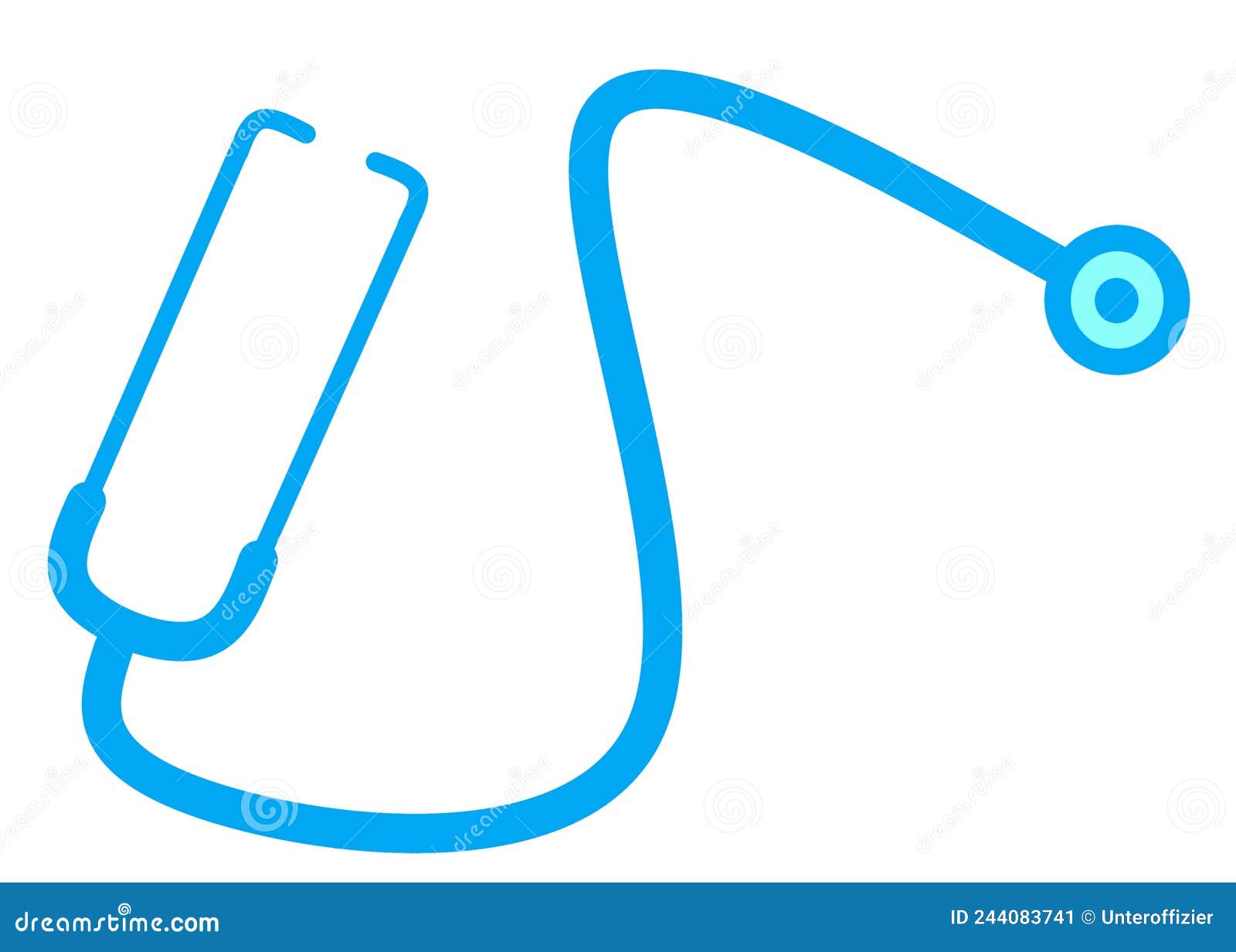 An Outline Shape of a Light Blue Stethoscope Used by Doctors White ...