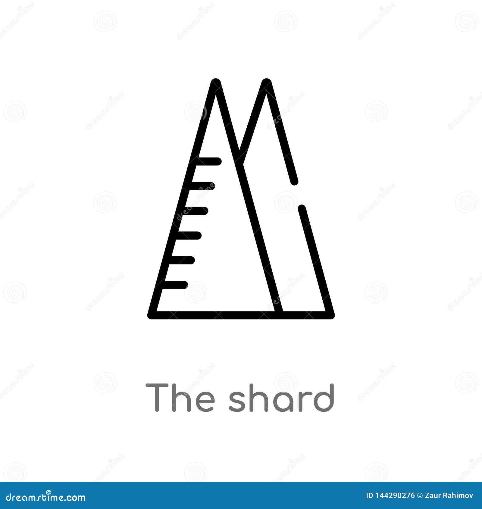 Outline the Shard Vector Icon. Isolated Black Simple Line Element ...