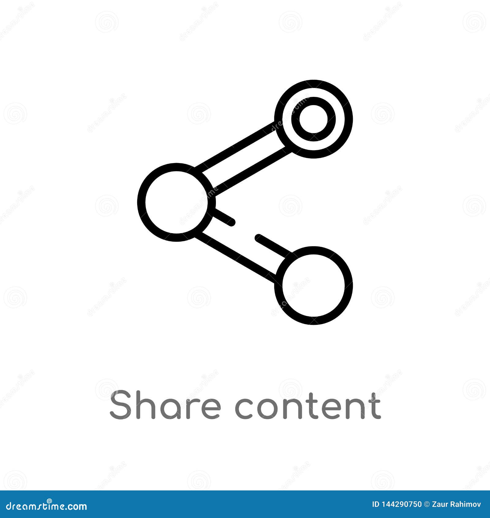 Outline Share Content Vector Icon. Isolated Black Simple Line Element ...