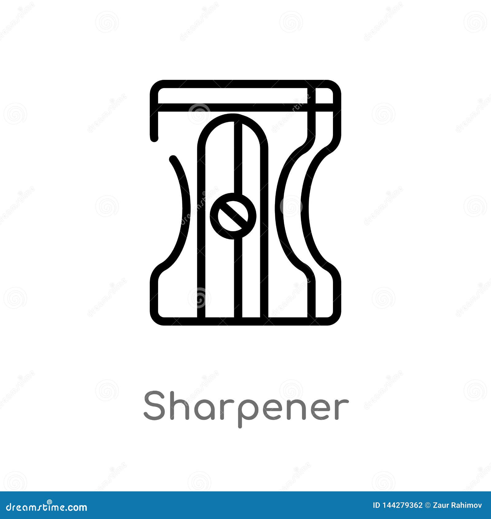 Outline Sharpener Vector Icon. Isolated Black Simple Line Element ...