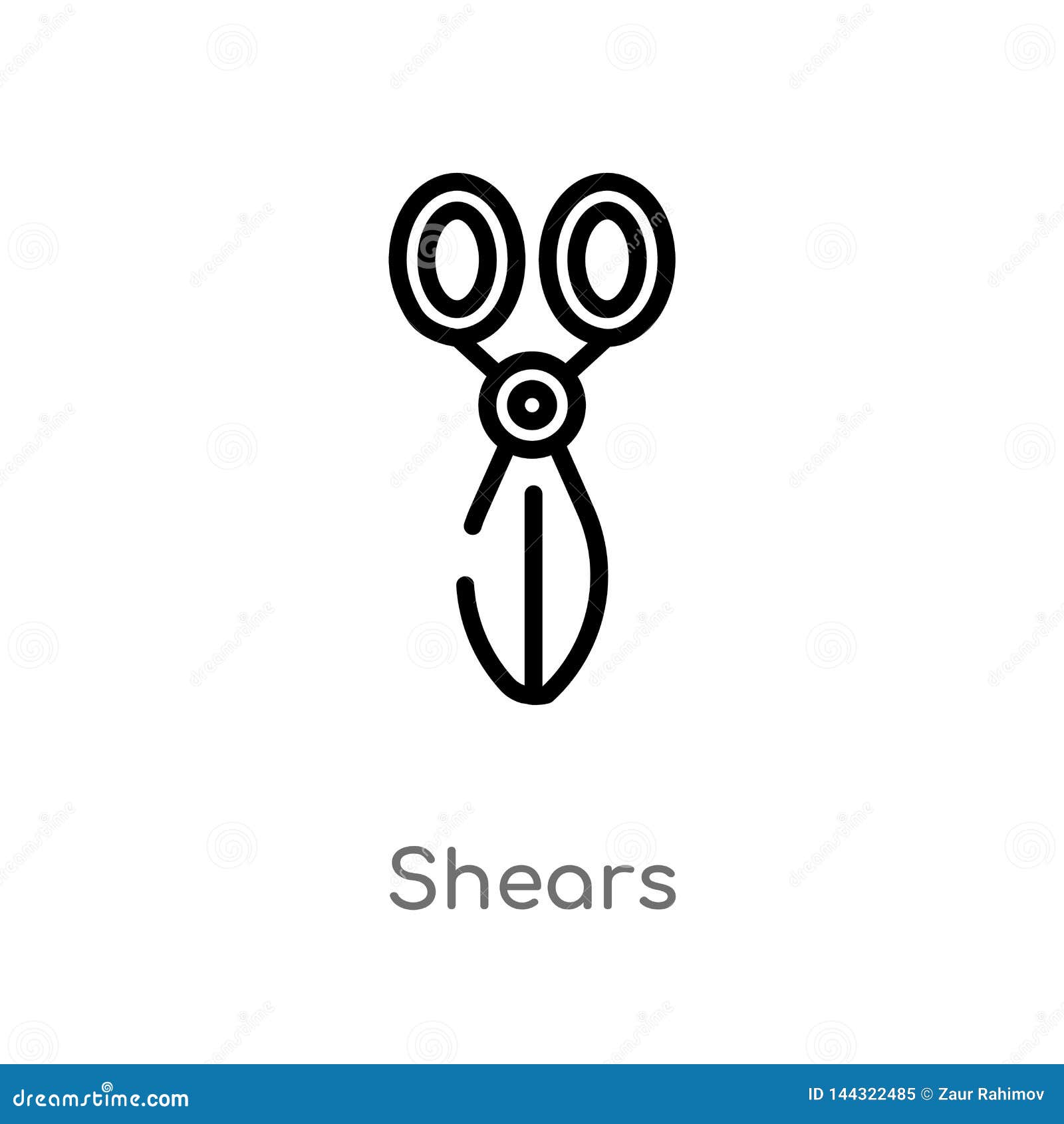 Outline Shears Vector Icon. Isolated Black Simple Line Element ...