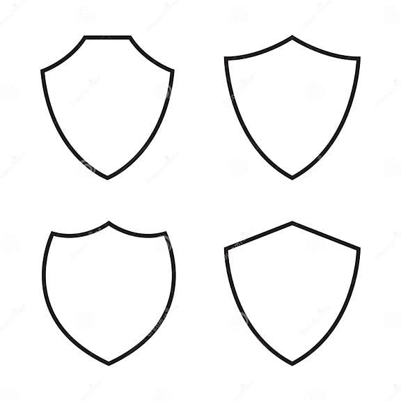 Outline shield frame stock vector. Illustration of badge - 182354023