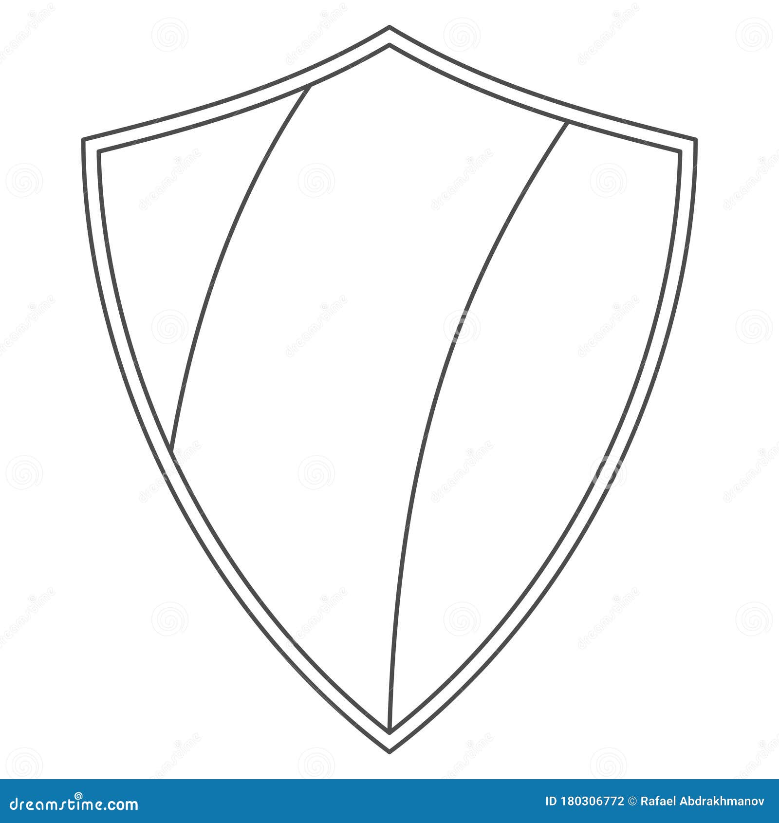Outline Shield Front Icon. Vector Illustration on a White Background ...