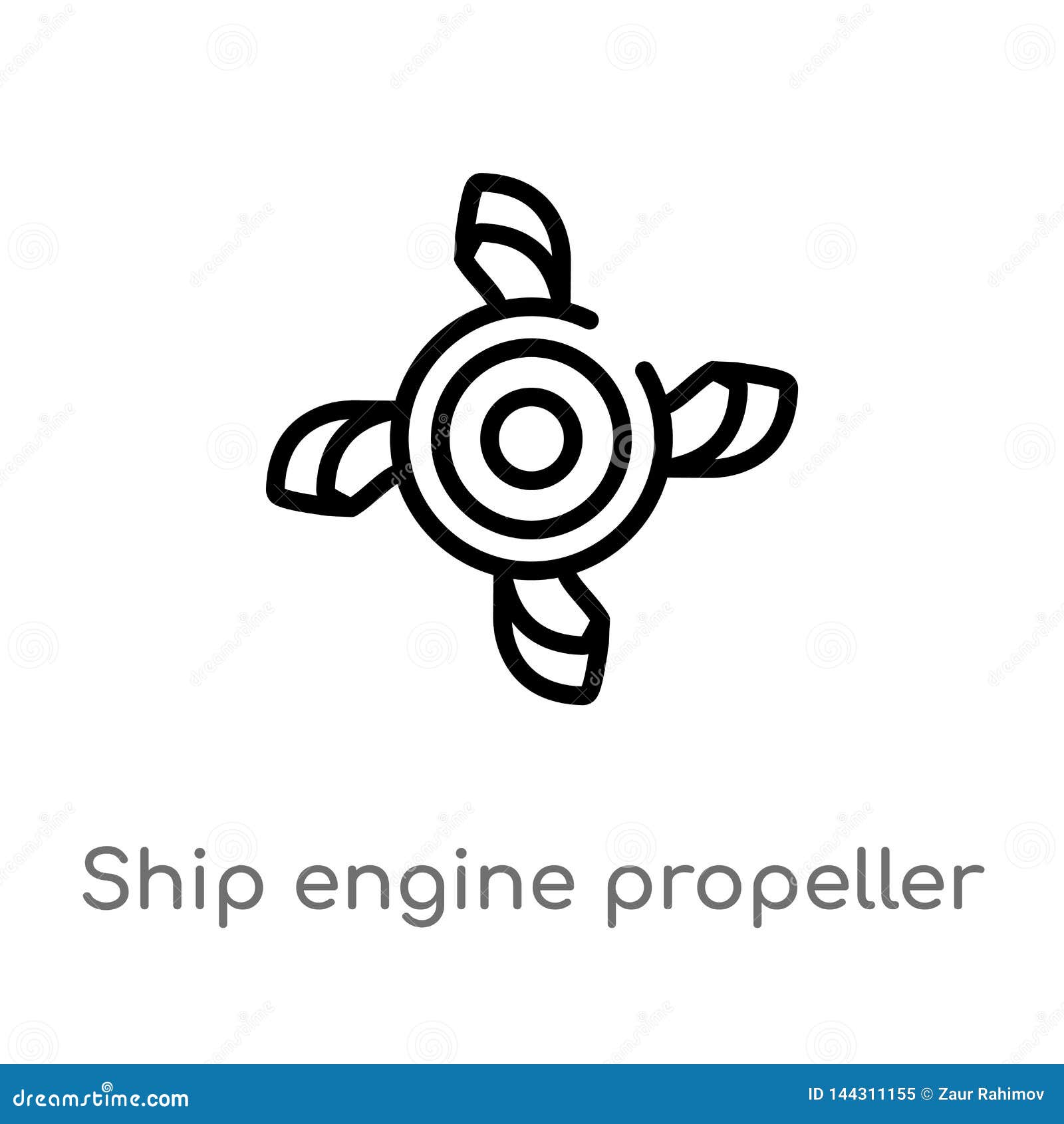 Outline Ship Engine Vector Icon. Isolated Black Simple Line Element ...