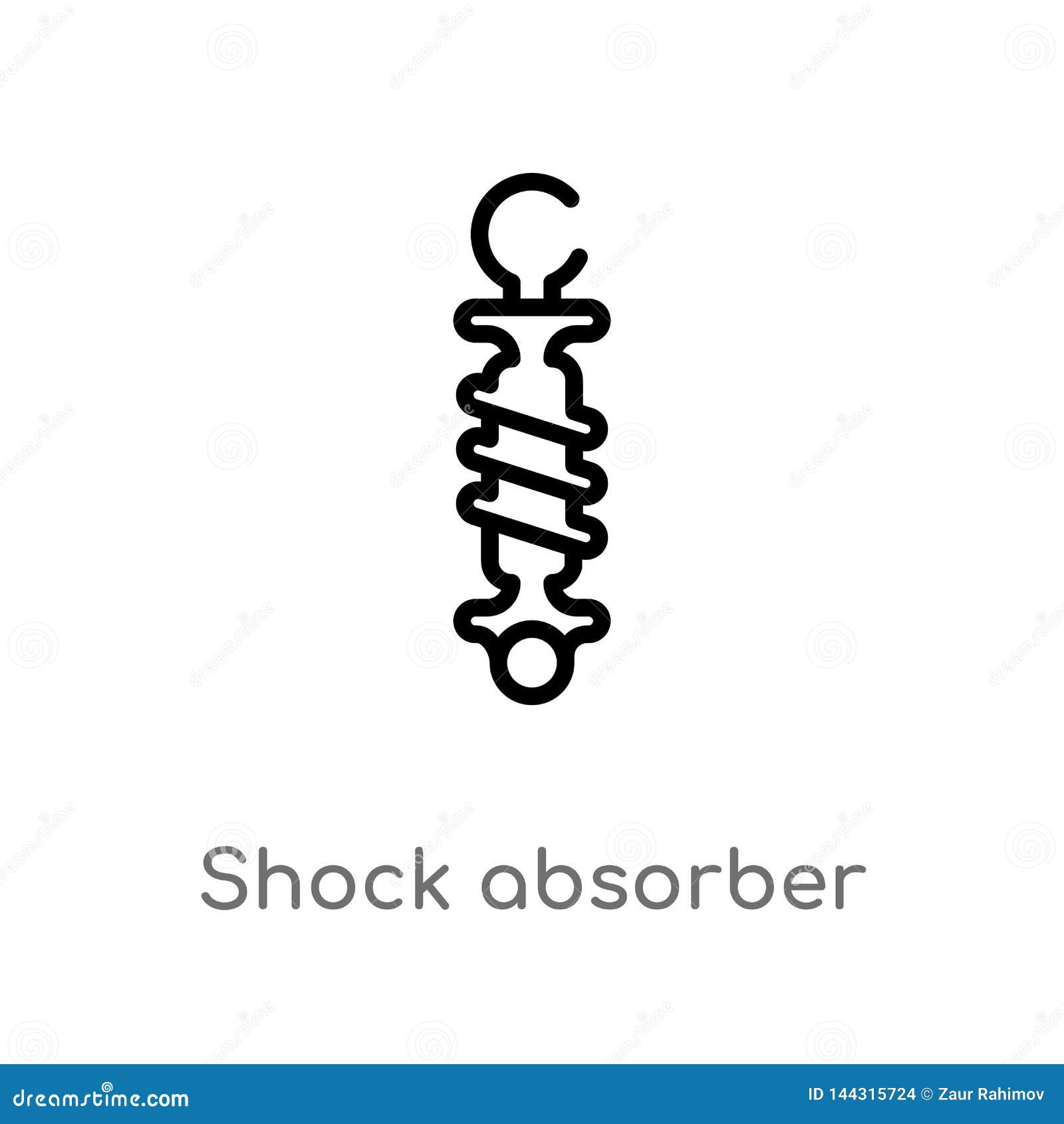 Outline Shock Absorber Vector Icon. Isolated Black Simple Line Element Illustration from ...