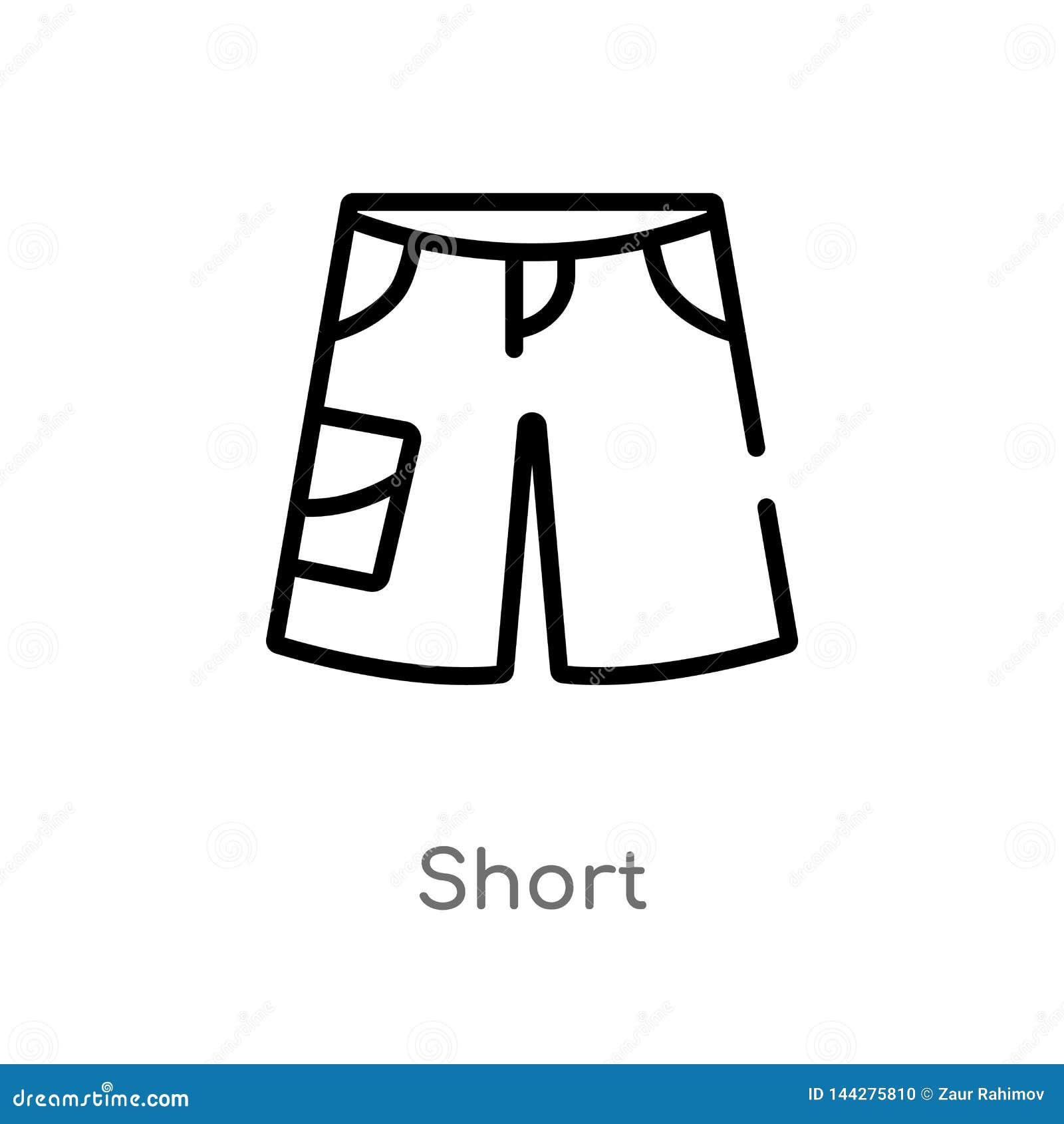 Outline Short Vector Icon. Isolated Black Simple Line Element ...