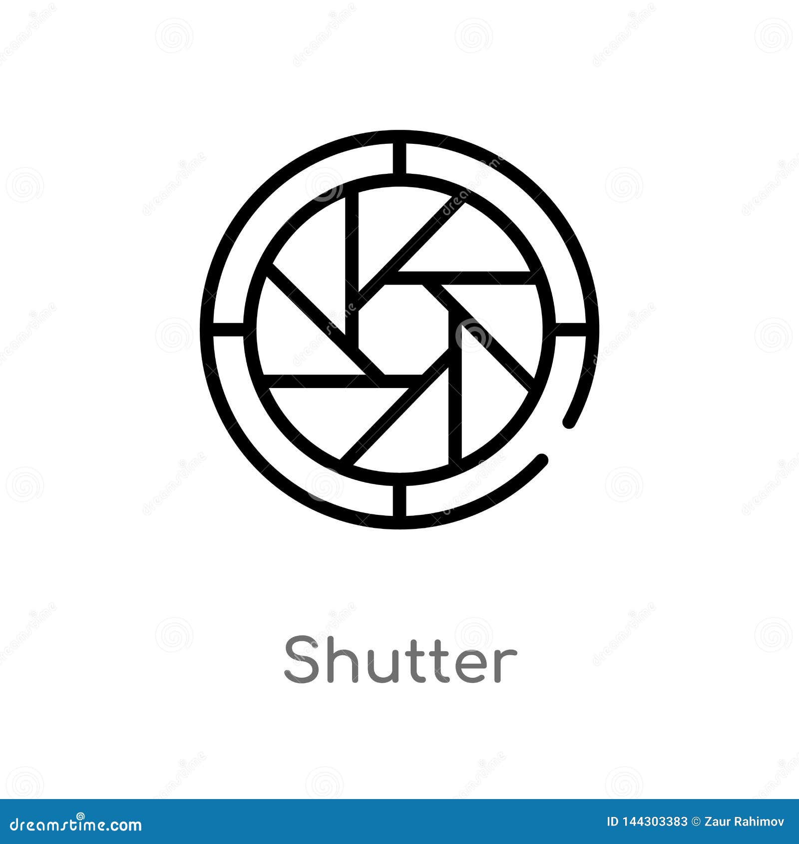 Outline Shutter Vector Icon. Isolated Black Simple Line Element ...