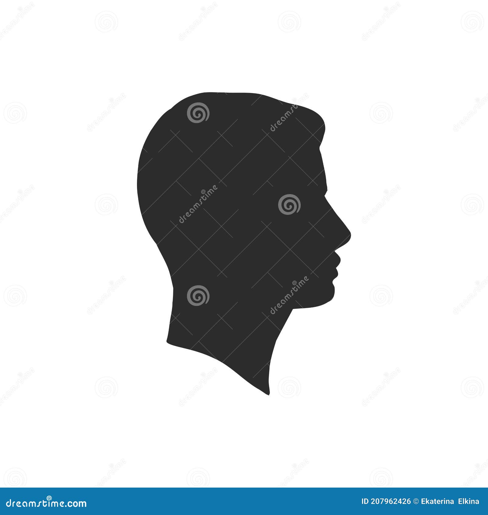 Outline Side Profile Of A Human Male Head. Male Profile Vector Sketch ...