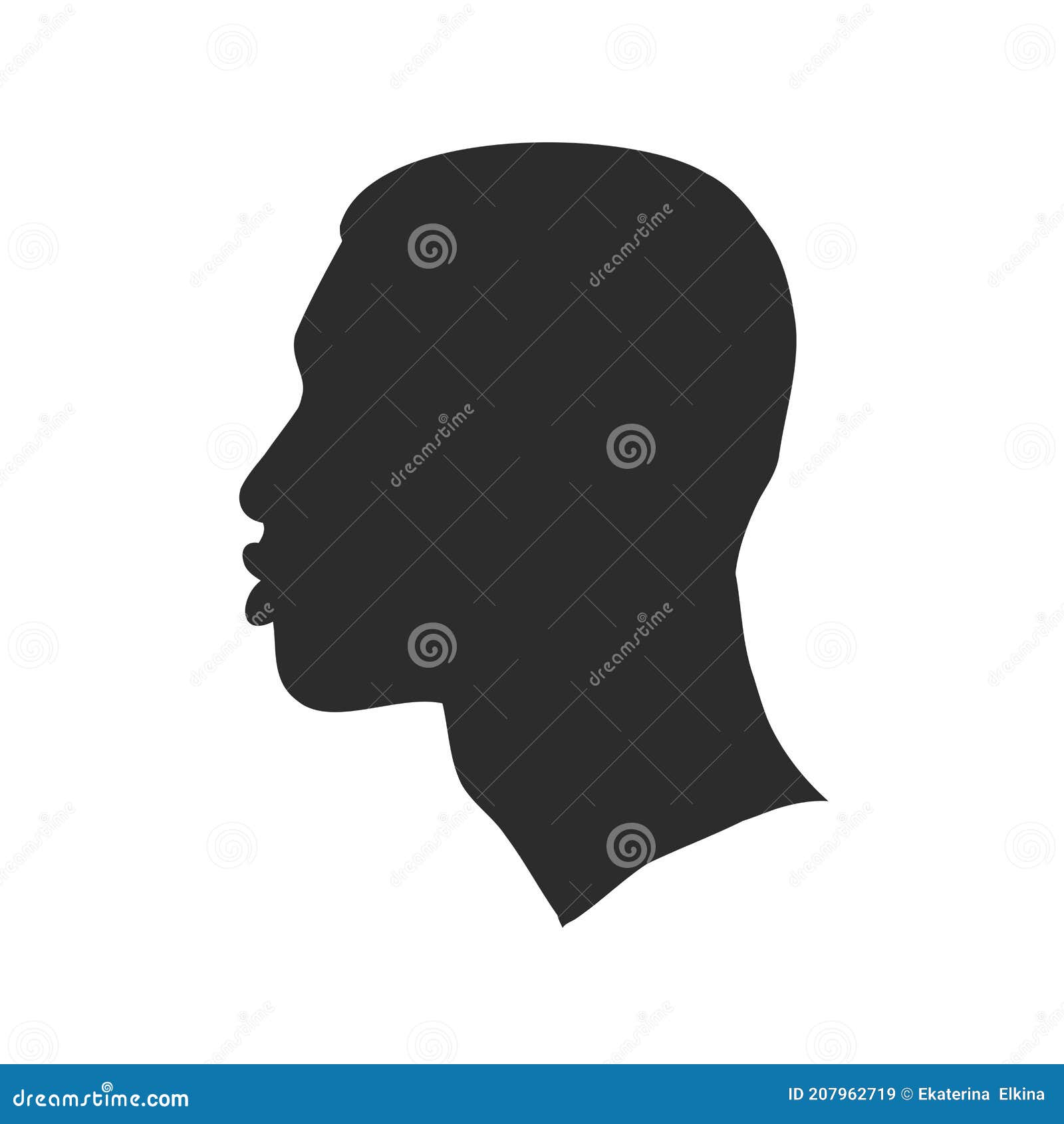 Outline Side Profile Of A Human Male Head. Male Profile Vector Sketch ...