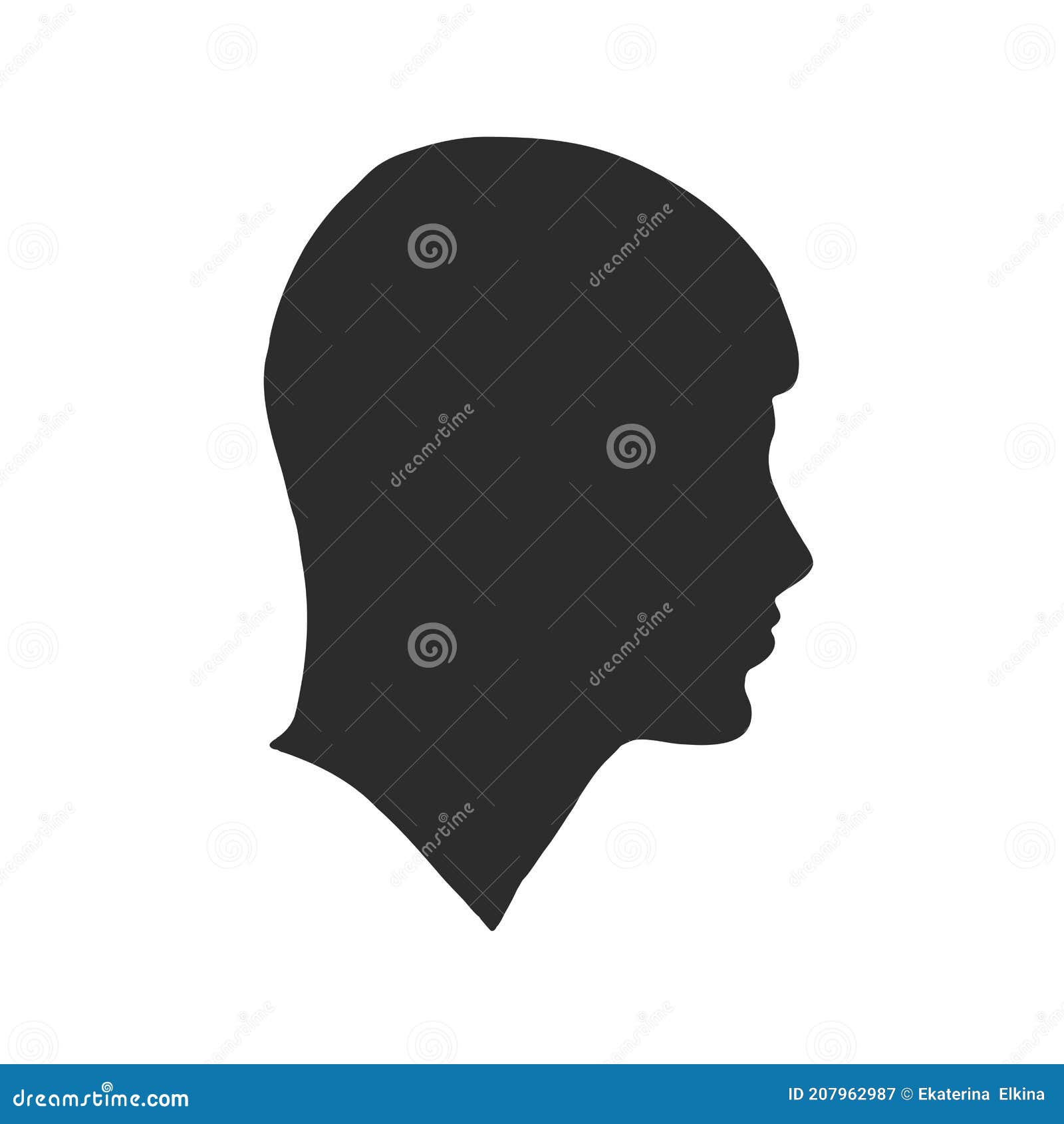 Outline Side Profile of a Human Male Head. Male Profile Vector Sketch ...