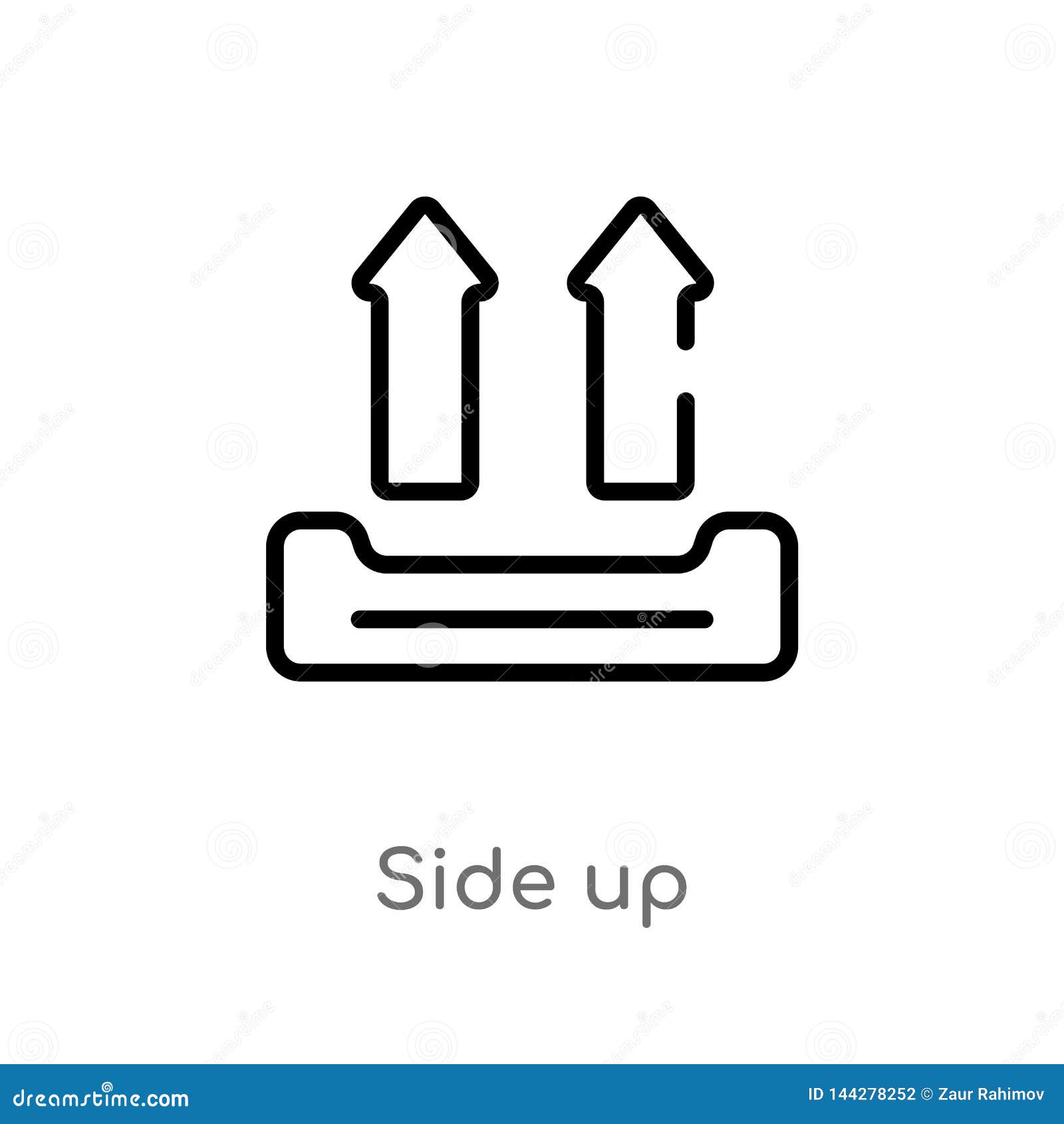 Outline Side Up Vector Icon. Isolated Black Simple Line Element ...