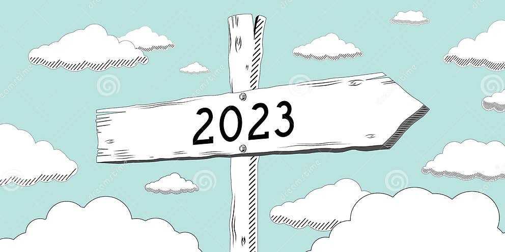 2023 - Outline Signpost with One Arrow Stock Illustration ...