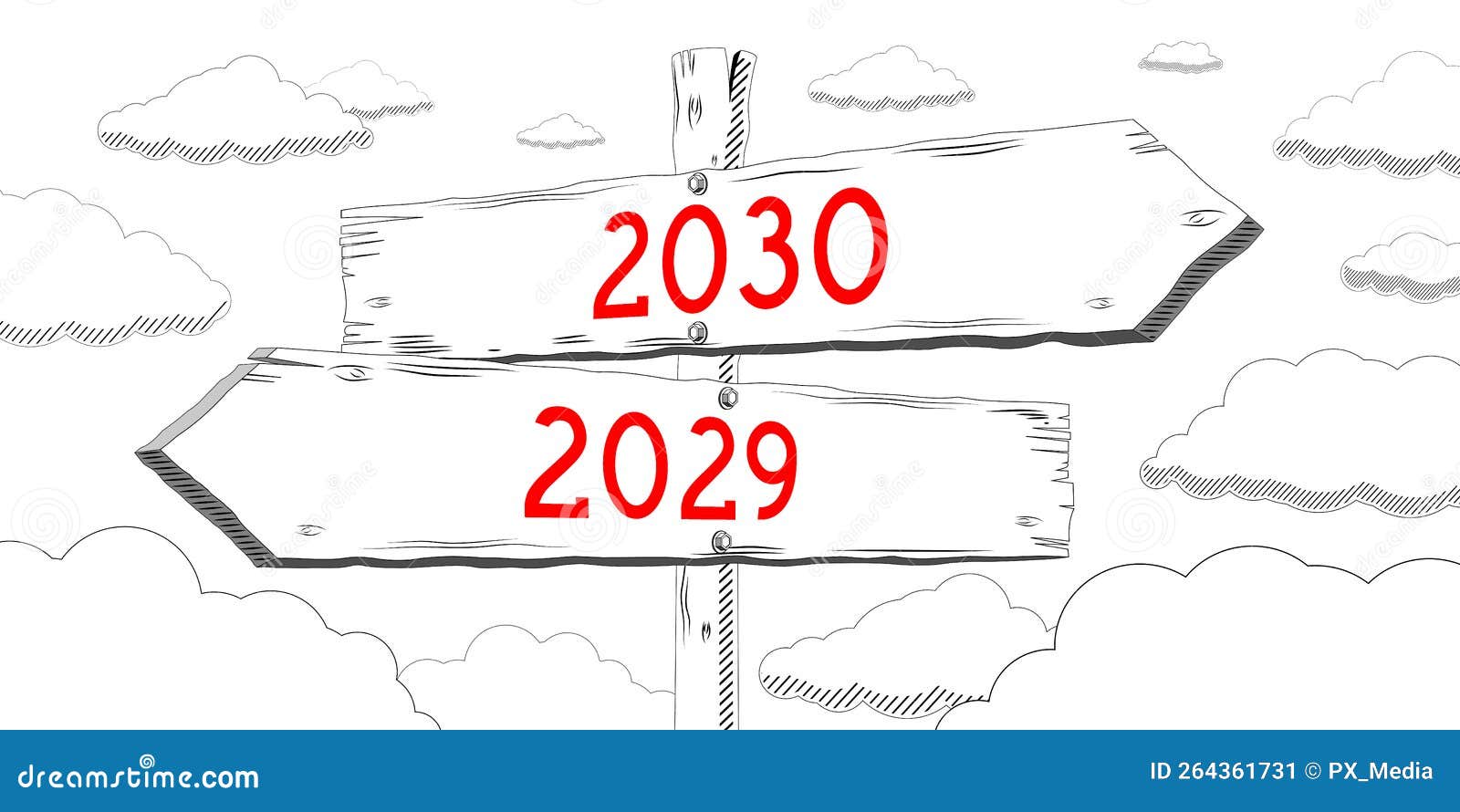2029 And 2030 - Outline Signpost With Two Arrows Royalty-Free Stock ... 2029 And 2030 - Outline Signpost With Two Arrows Royalty-Free Stock ...