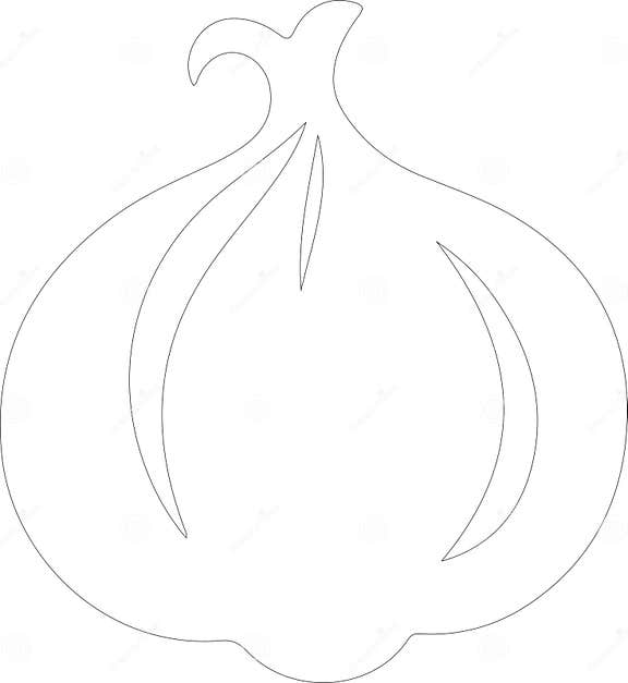 Acorn Squash Outline Silhouette Generative Ai Stock Vector
