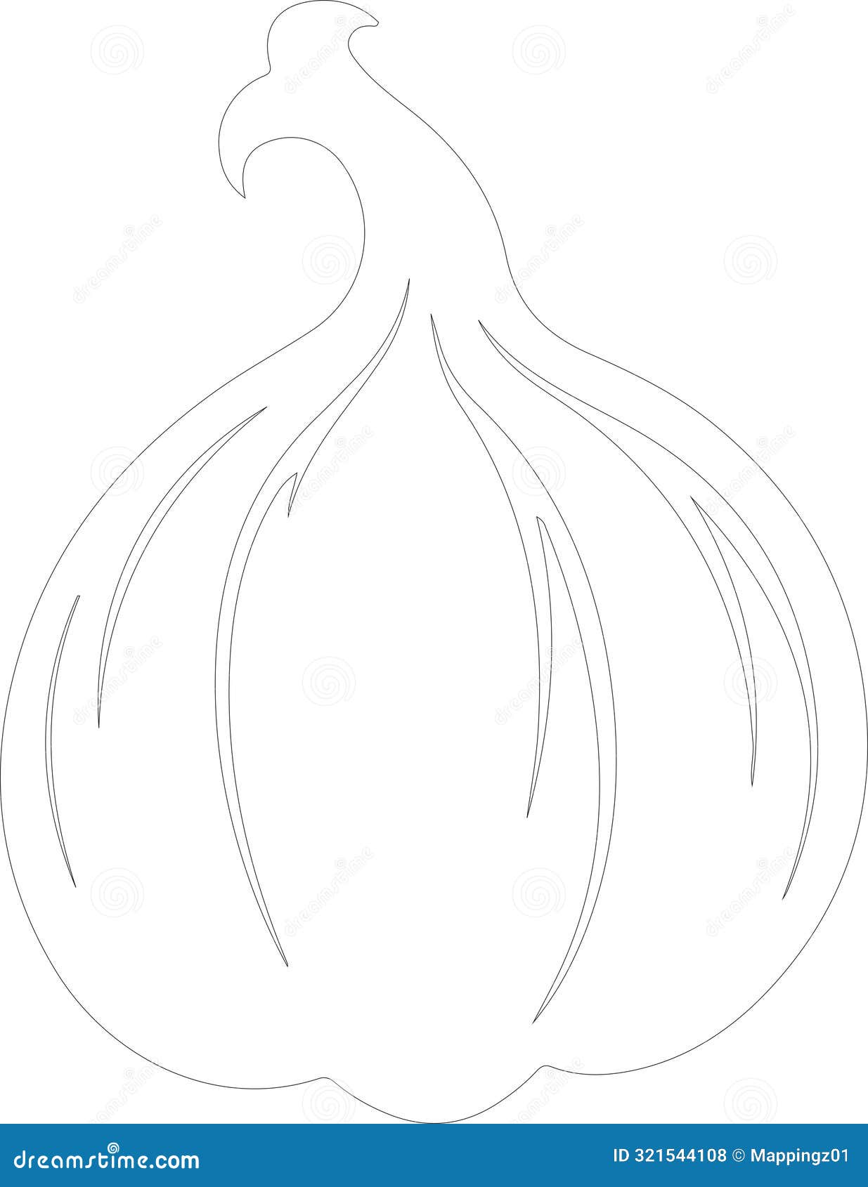 Acorn Squash Outline Silhouette Generative Ai Stock Vector