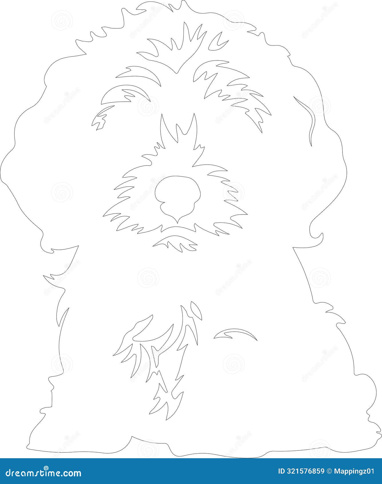 Cockapoo Outline Silhouette Generative Ai Cartoon Vector ...