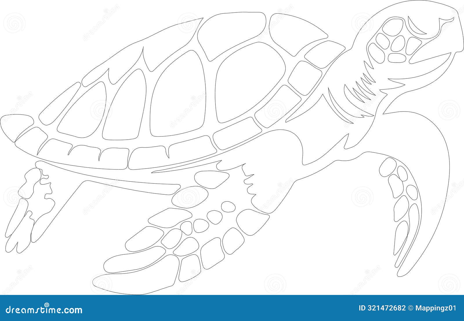 Loggerhead Turtle Outline Silhouette Generative Ai Stock Vector ...
