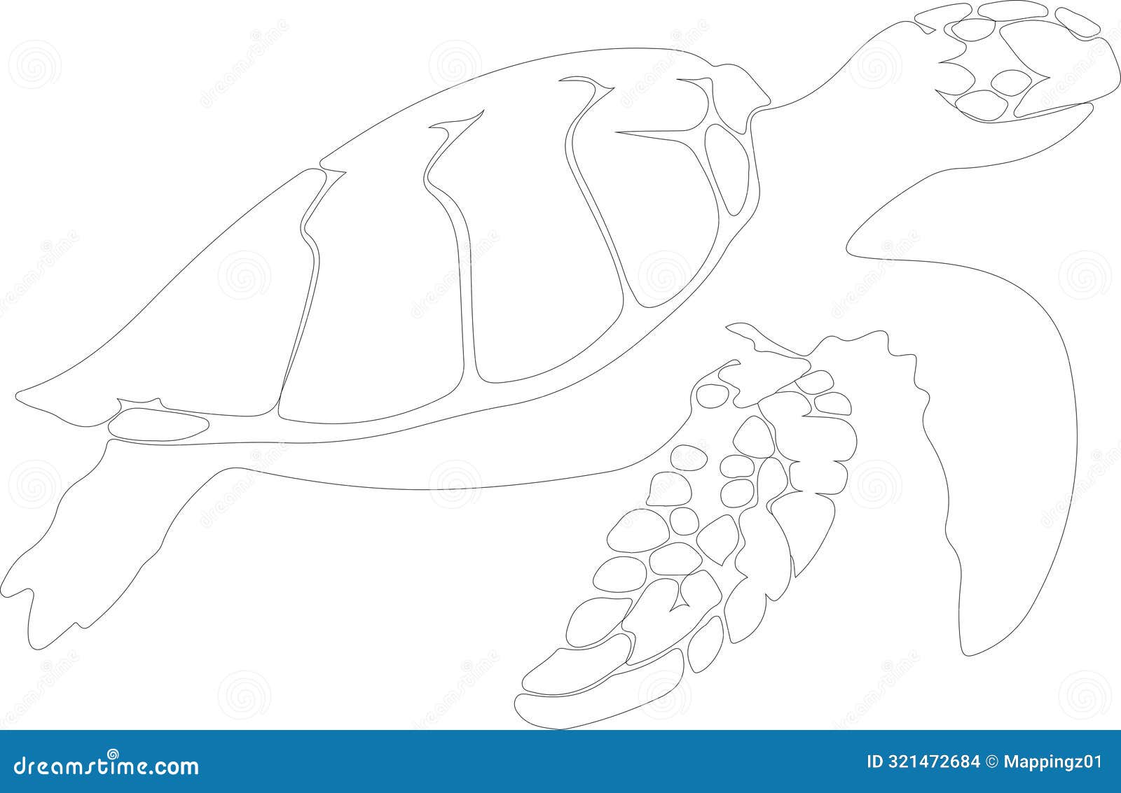 Loggerhead Turtle Outline Silhouette Generative Ai Stock Vector ...
