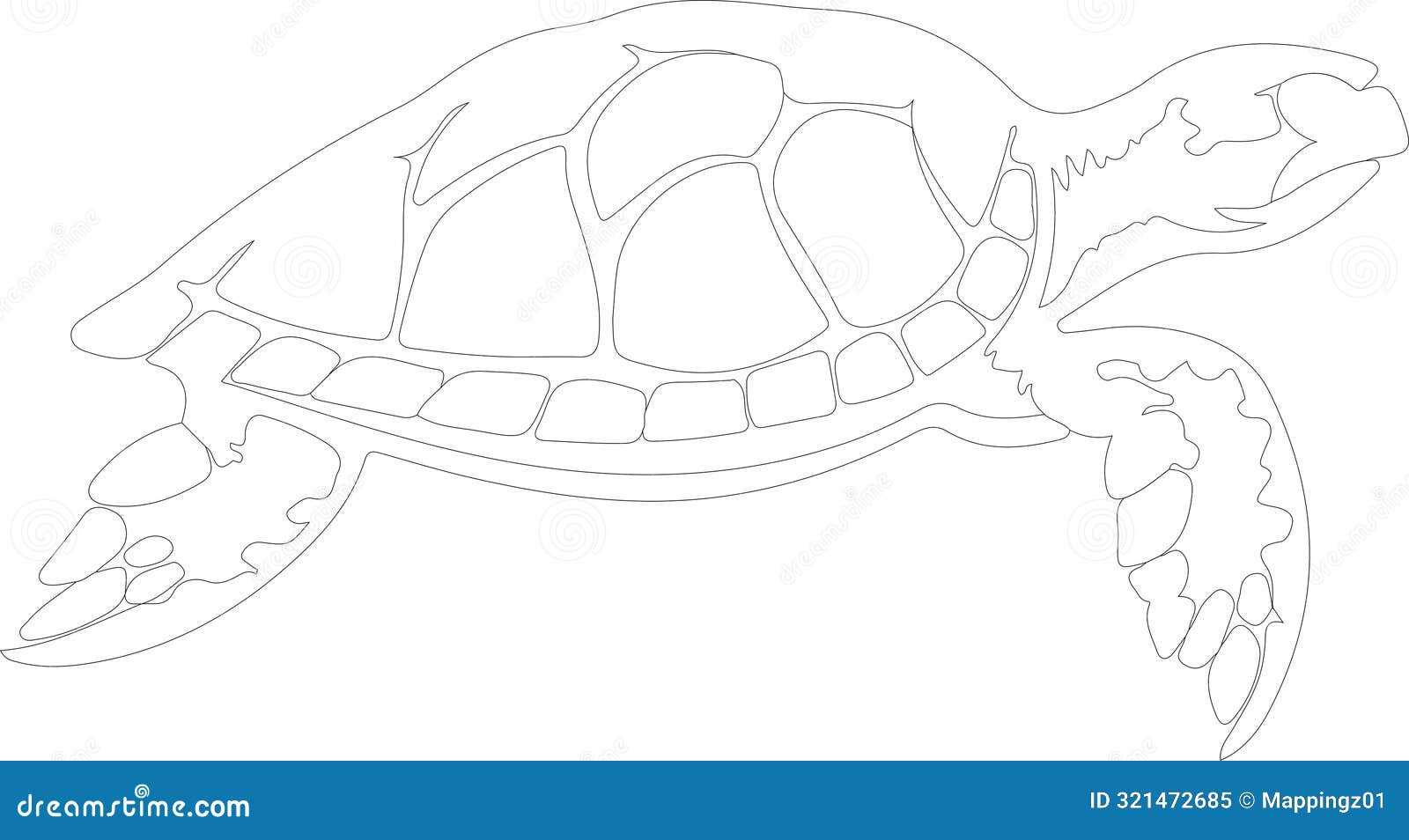 Loggerhead Turtle Outline Silhouette Generative Ai Stock Vector ...