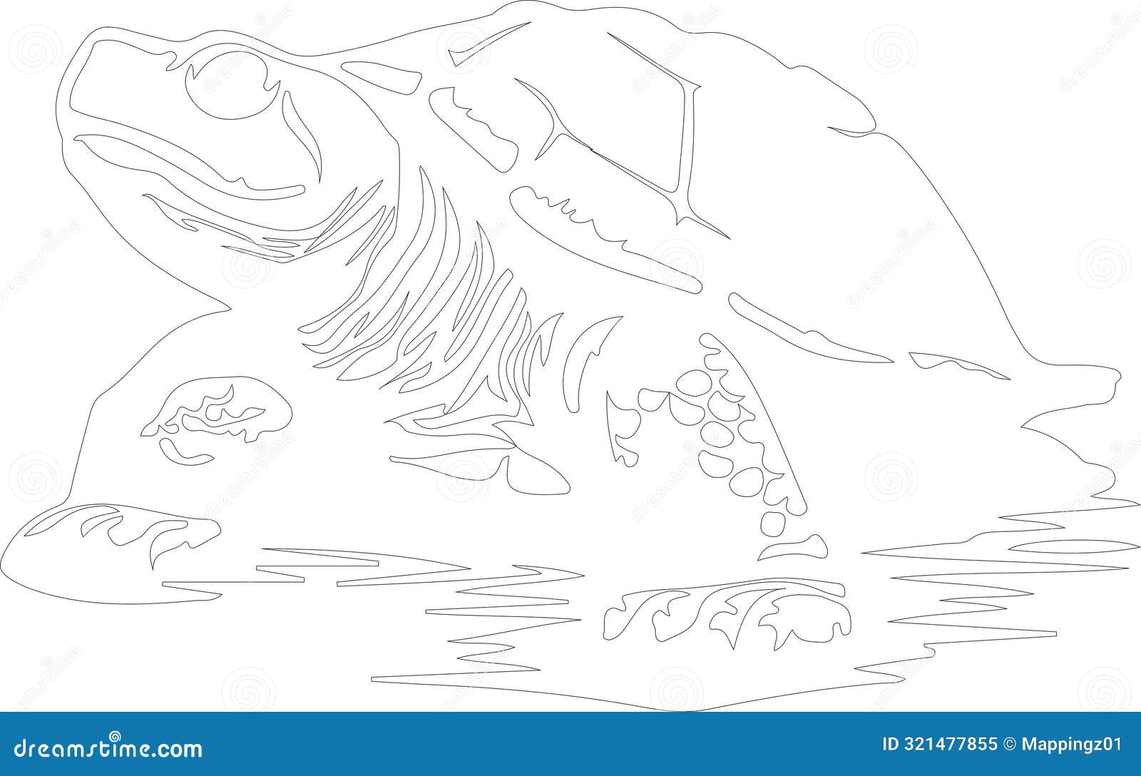 Snapping Turtle Outline Silhouette Generative Ai Stock Vector ...
