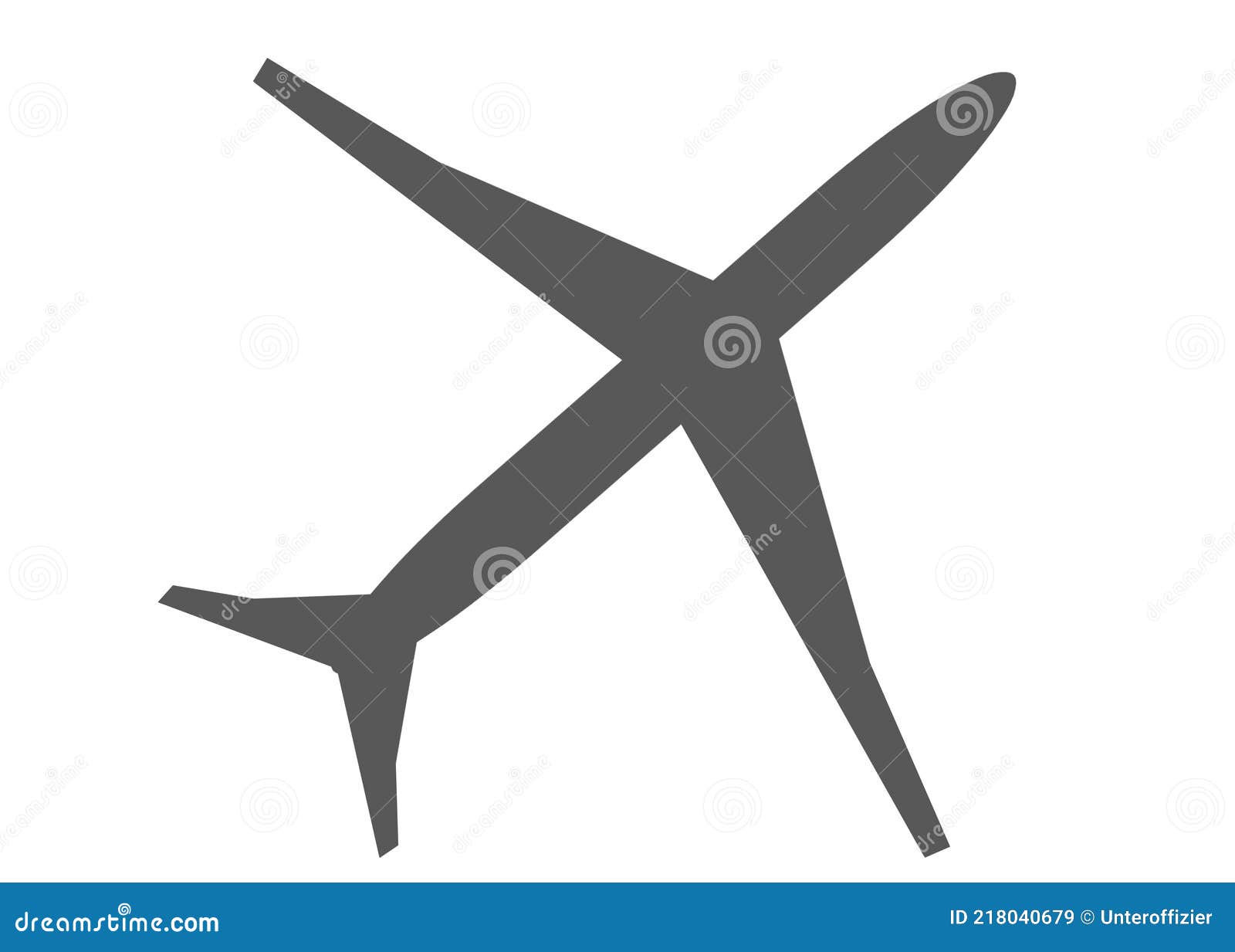 Outline Silhouette of a Top or Bottom View of an Airline Airbus ...