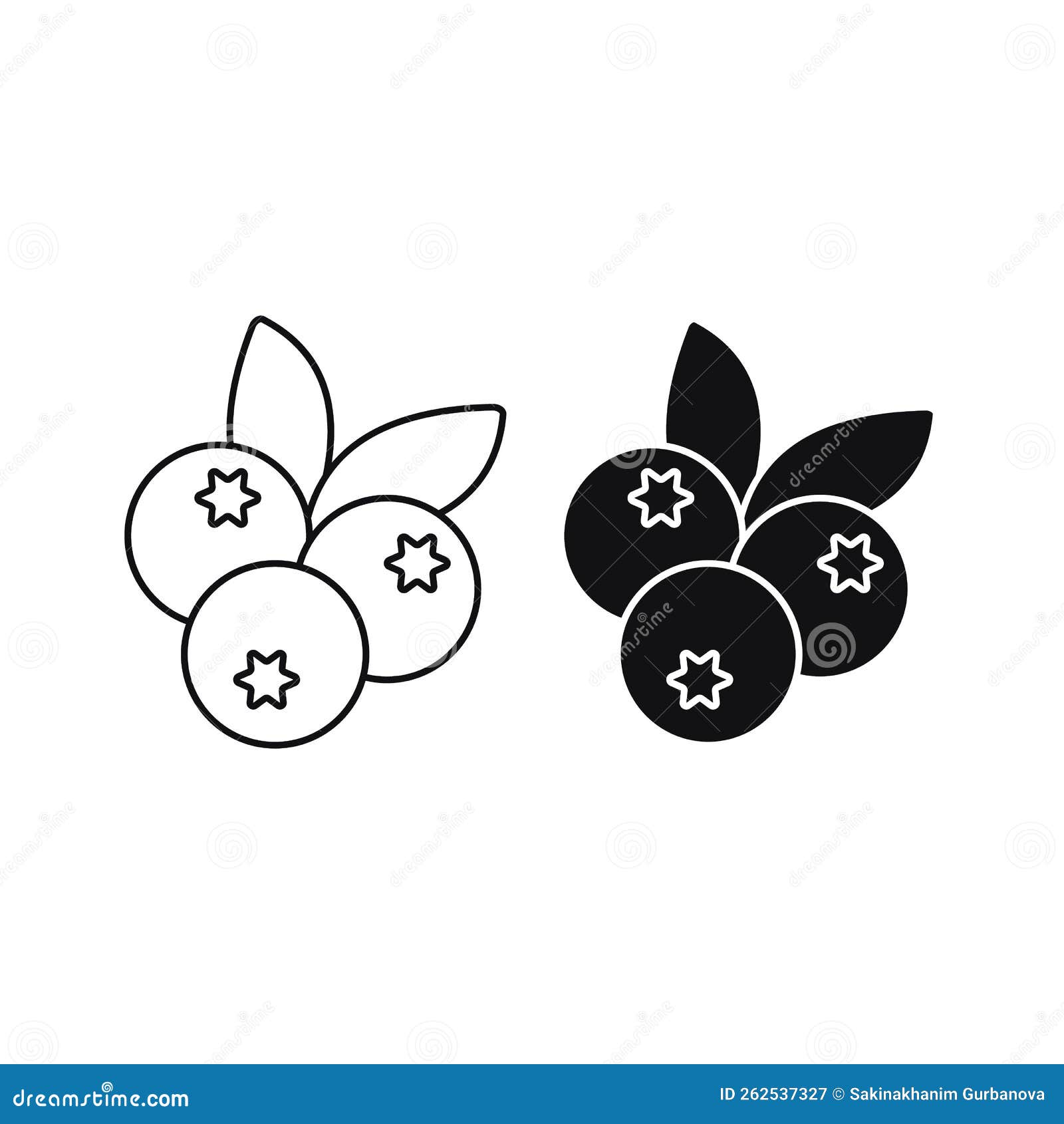 Outline, Simple Blueberry Icon Stock Illustration - Illustration of ...