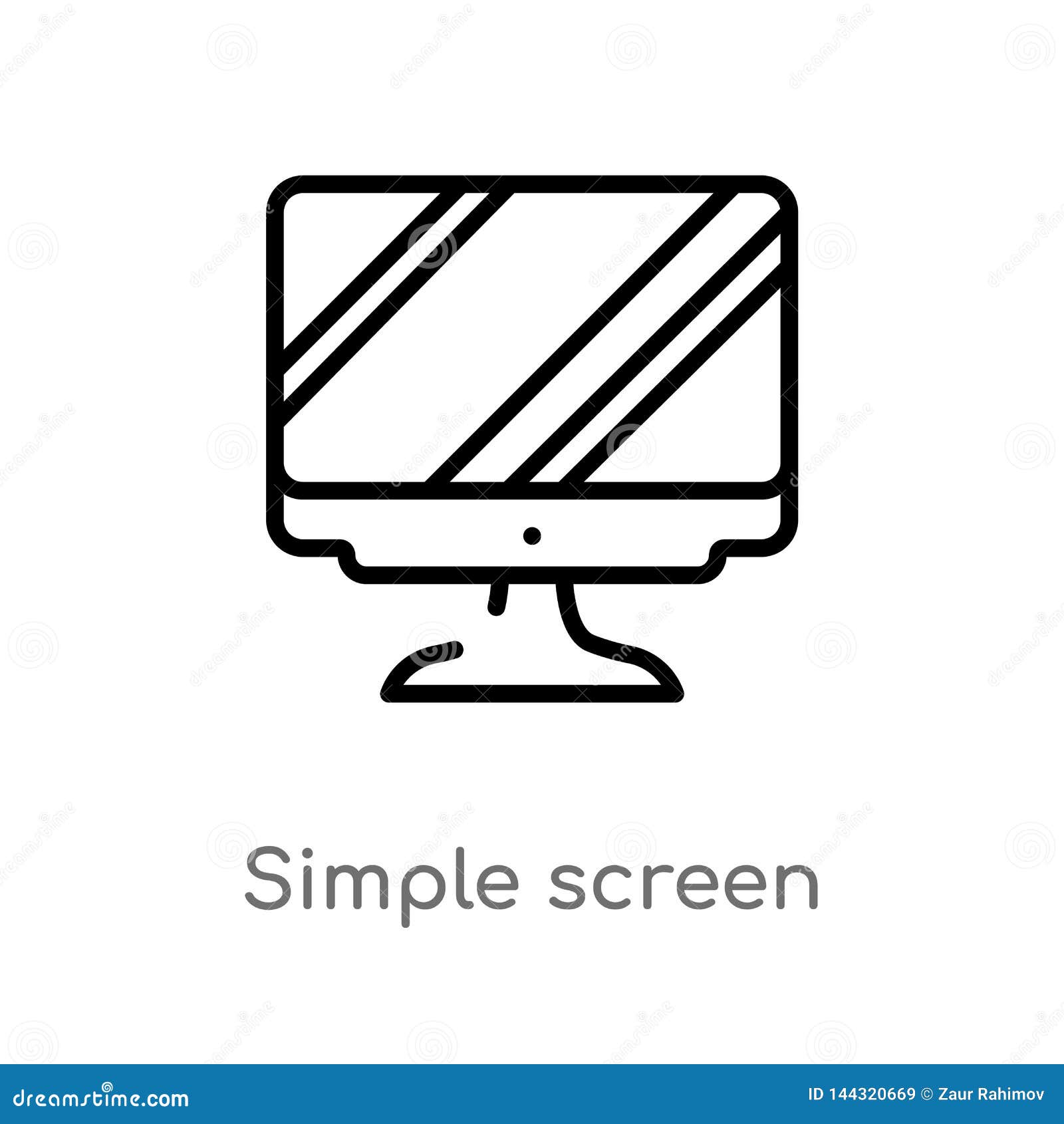 Outline Simple Screen Vector Icon. Isolated Black Simple Line Element ...