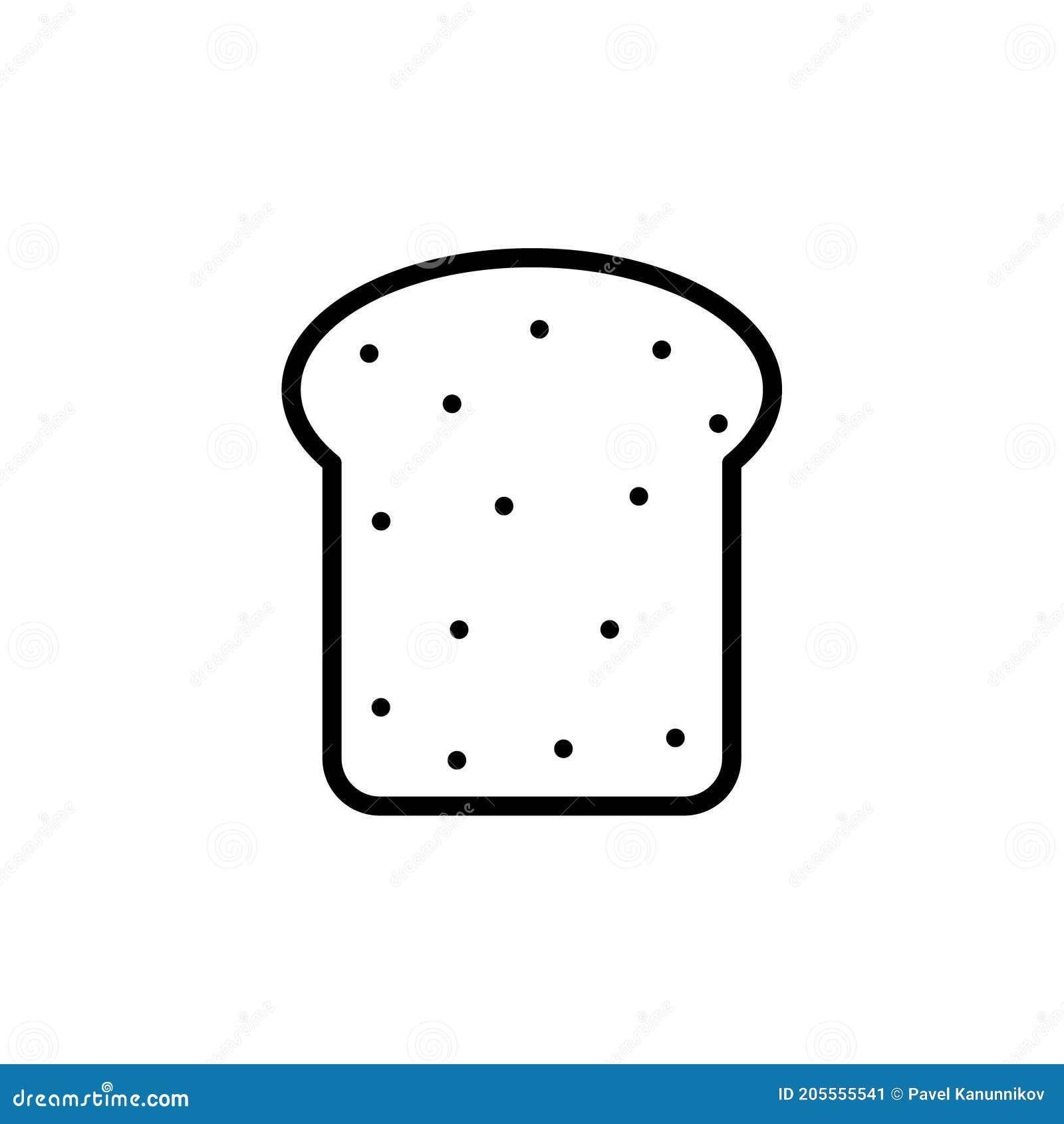 Outline, Simple Vector Bread Icon Isolated on White Background Stock ...