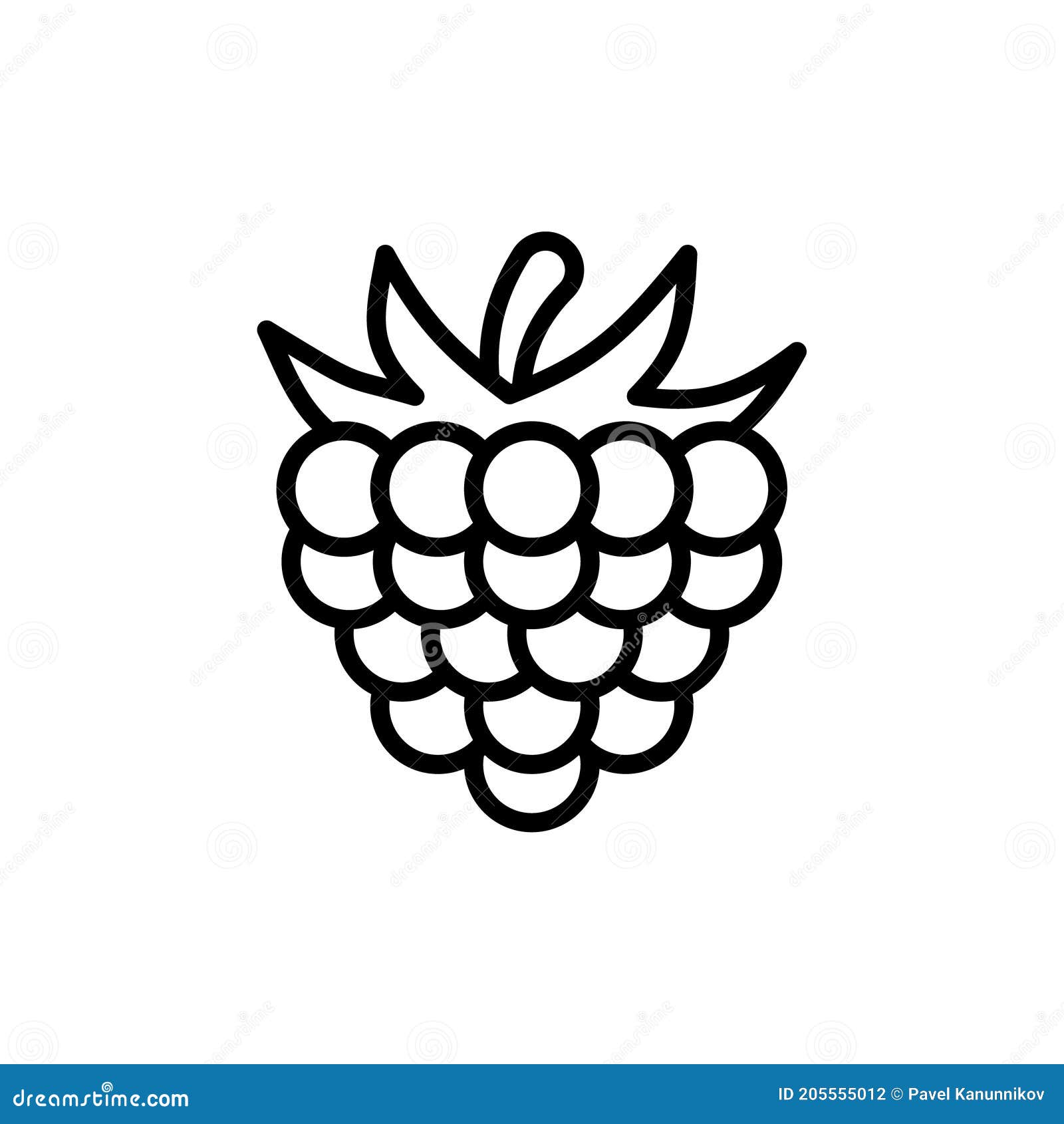 Outline, Simple Vector Raspberry Icon Isolated on White Background ...