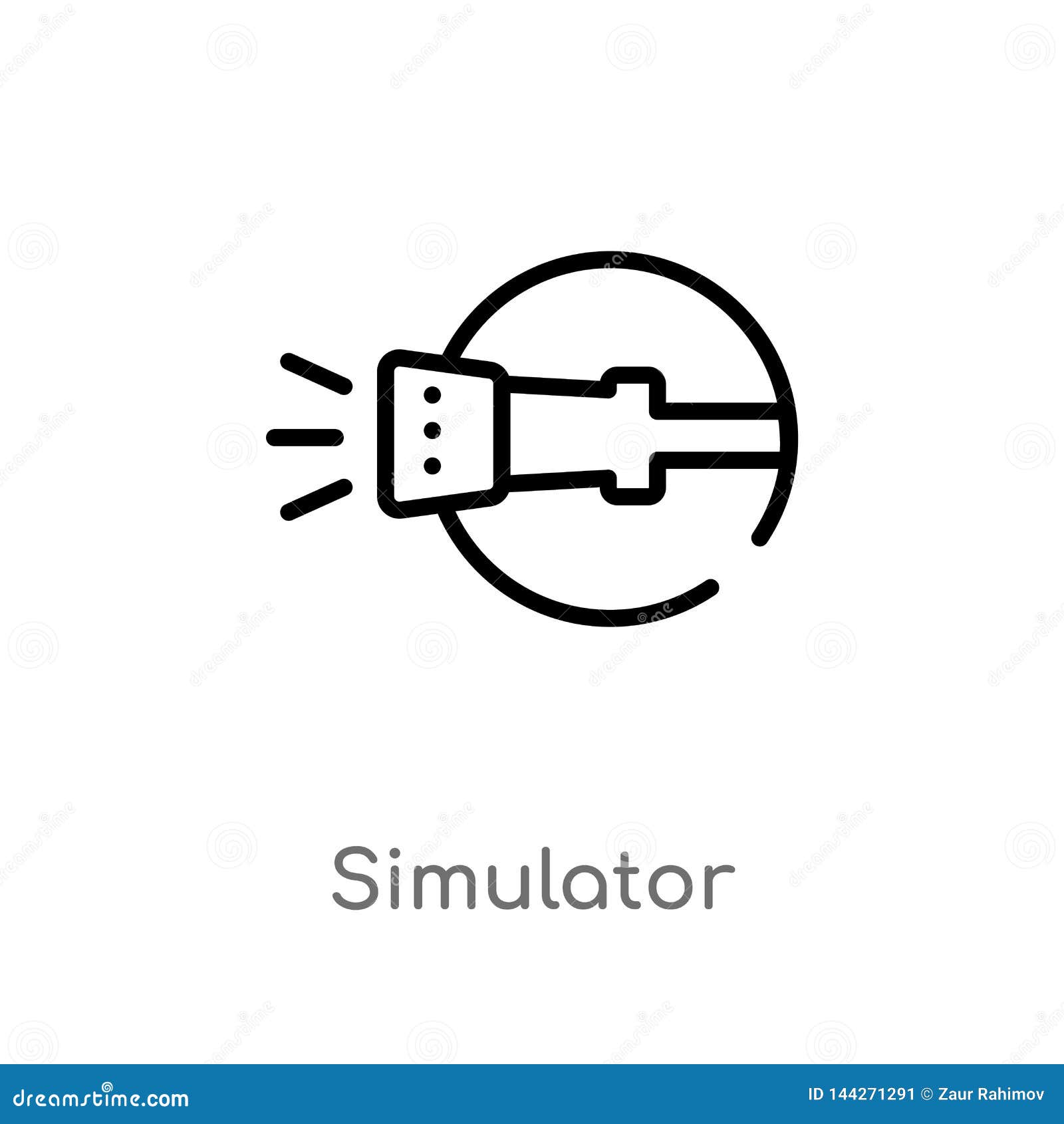 Outline Simulator Vector Icon. Isolated Black Simple Line Element ...