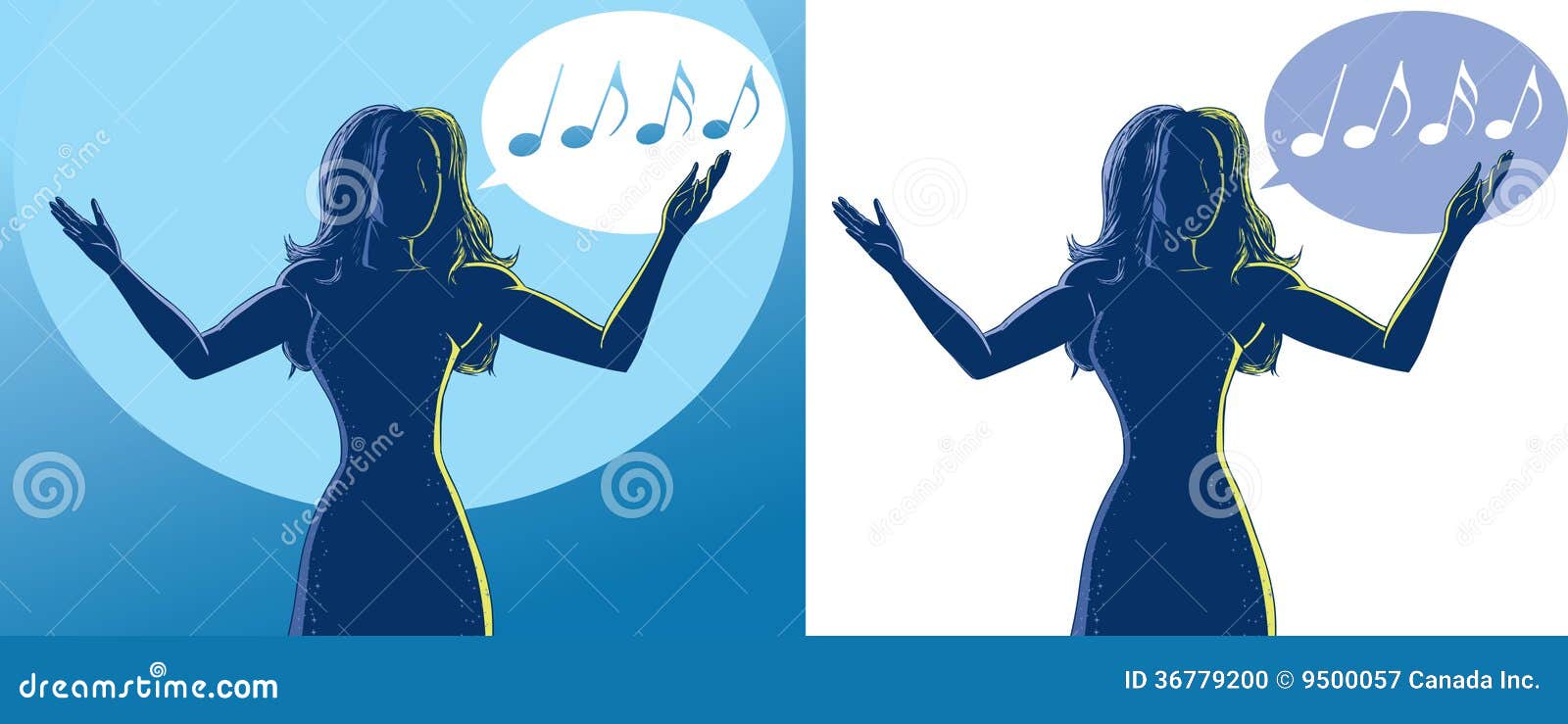 Outline of singing woman stock illustration. Illustration of shadow ...
