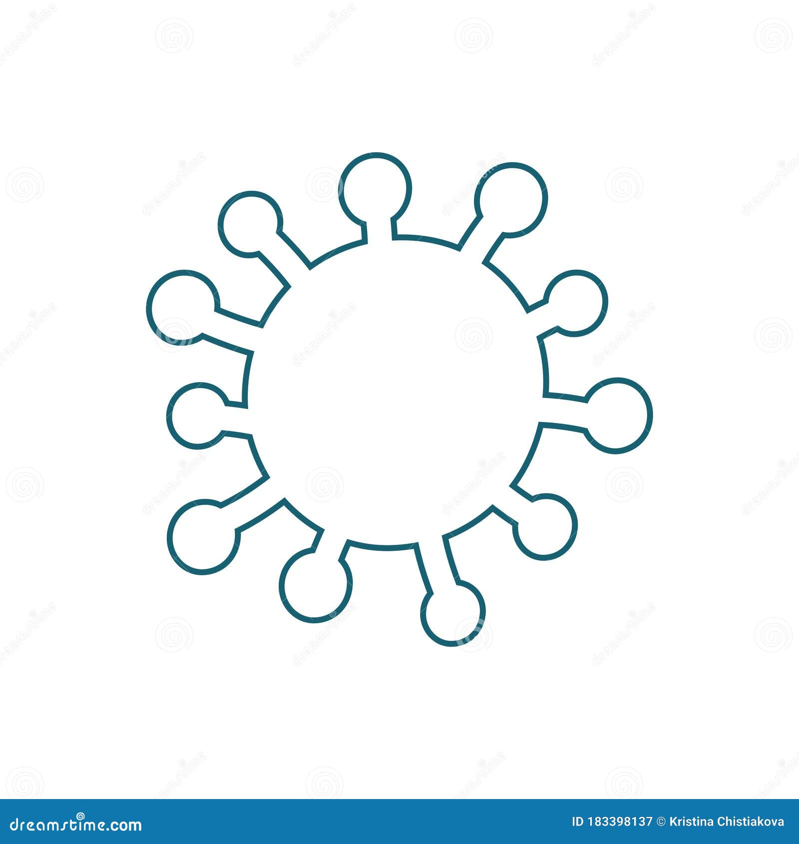 Outline Single Icon Coronavirus Vector. One Object Round Virus Stock ...