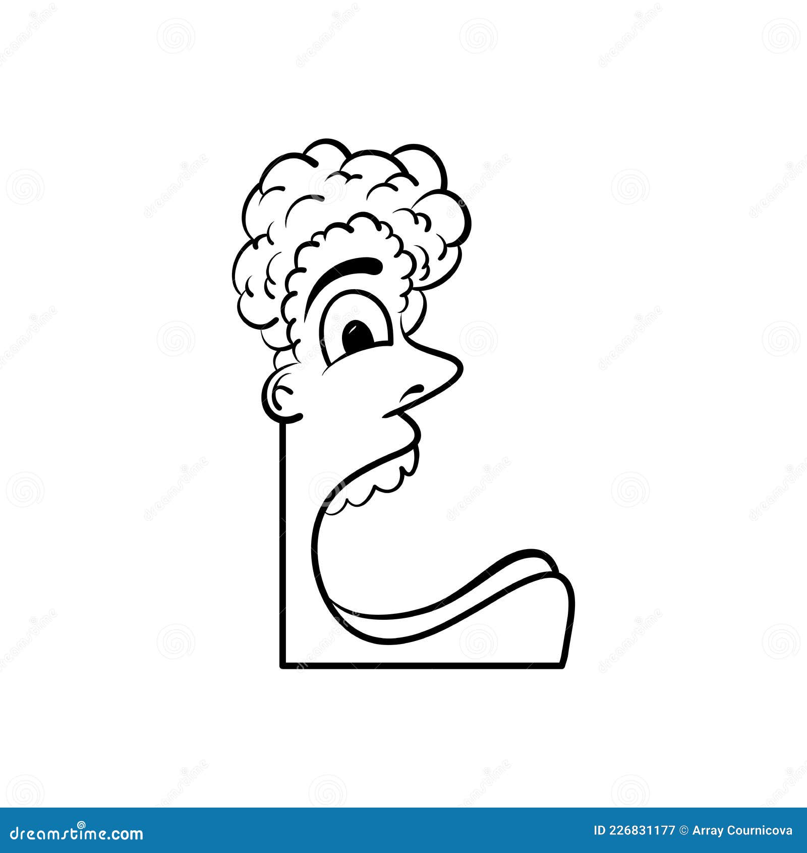 Outline Sketch Alphabet Character L. Handraw Sketch Alphabet Stock ...