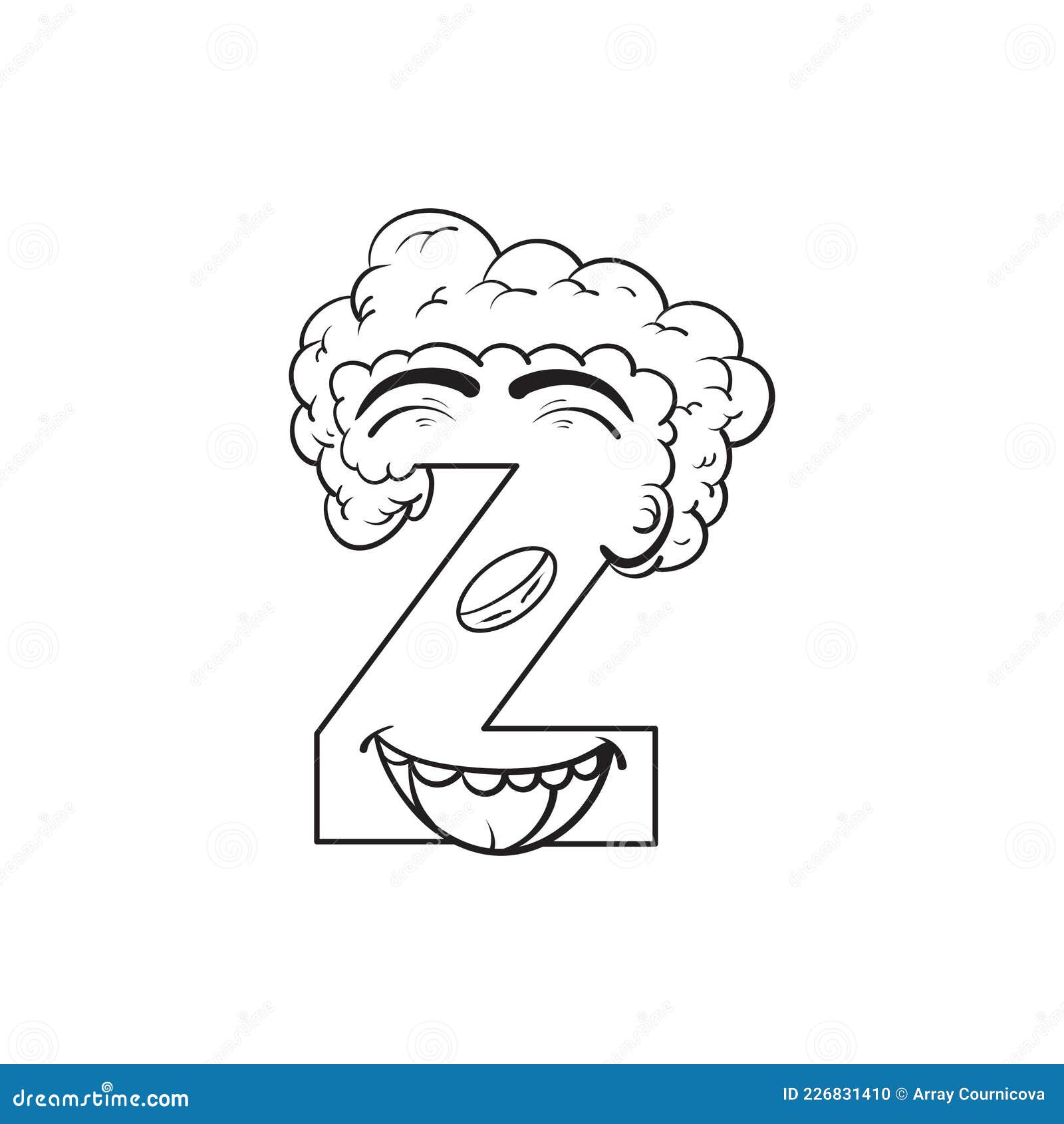 Outline Sketch Alphabet Character Z. Handraw Sketch Alphabet Stock ...