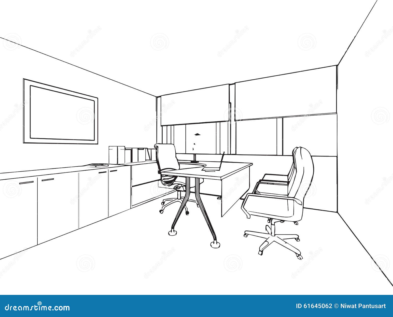 Outline Sketch of a Interior Stock Vector - Illustration of structure ...