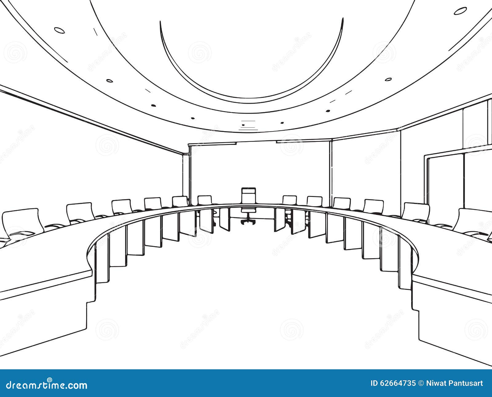 Outline Sketch of a Interior Stock Vector - Illustration of plan ...