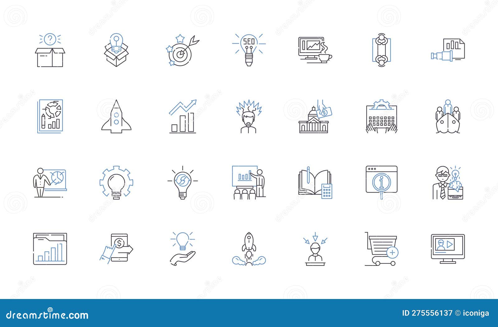 Blueprint Blueprinting Line Icons Collection. Design, Drafting ... Blueprint Blueprinting Line Icons Collection. Design, Drafting ...