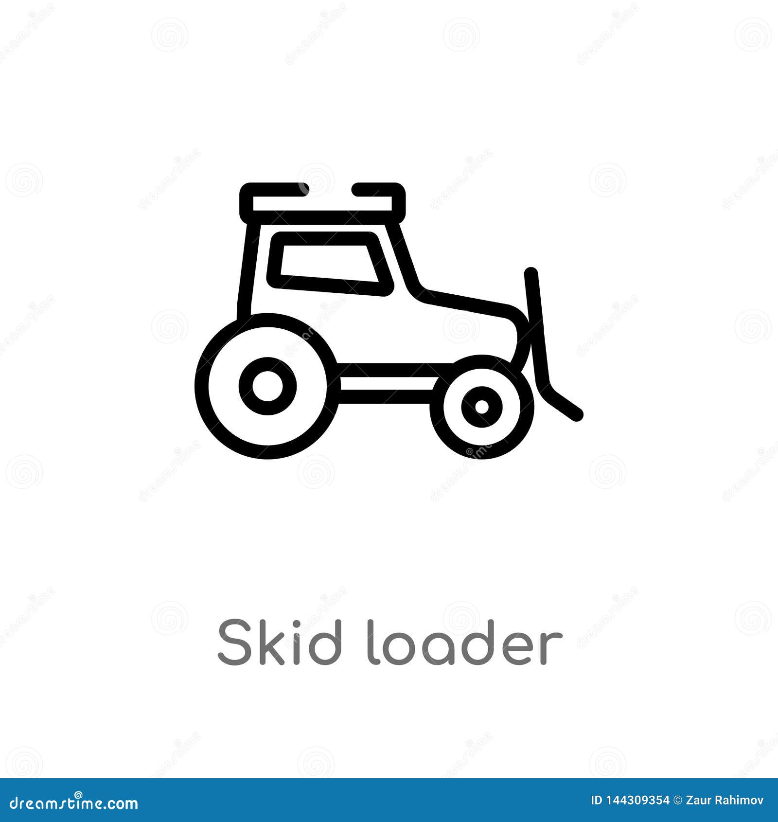 Outline Skid Loader Vector Icon. Isolated Black Simple Line Element ...