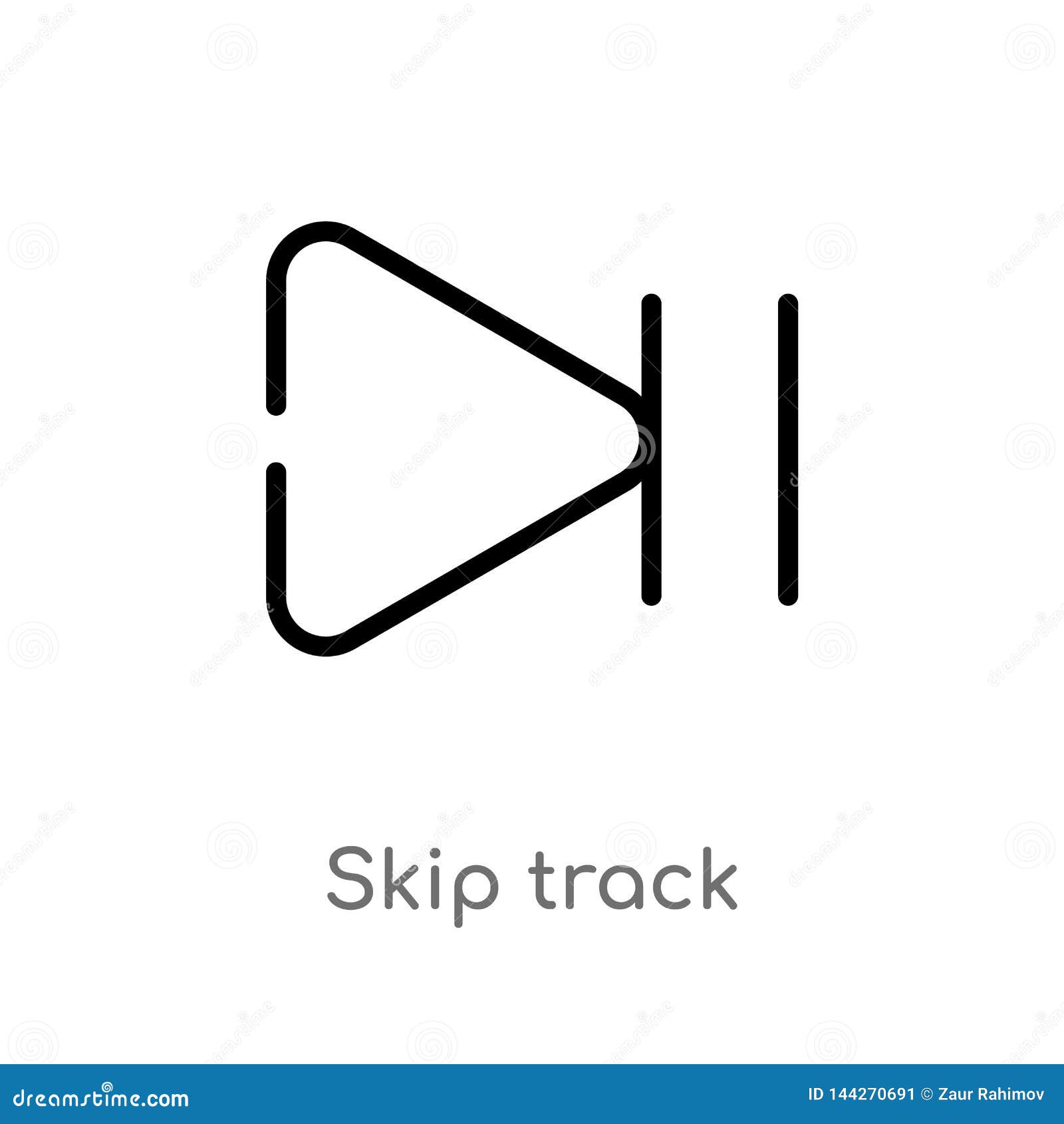 Outline Skip Track Vector Icon. Isolated Black Simple Line Element ...