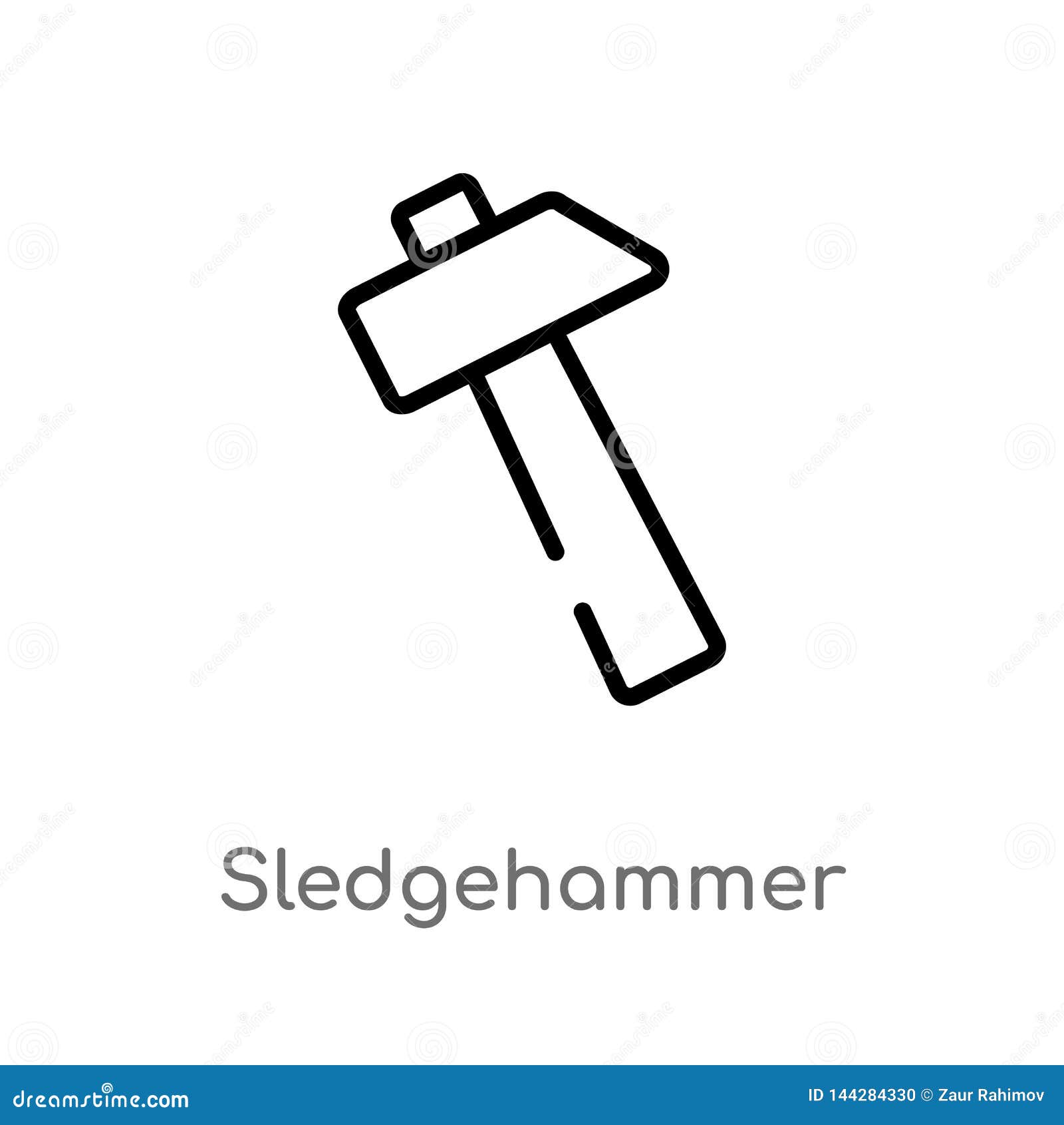 Outline Sledgehammer Vector Icon. Isolated Black Simple Line Element Illustration from General ...