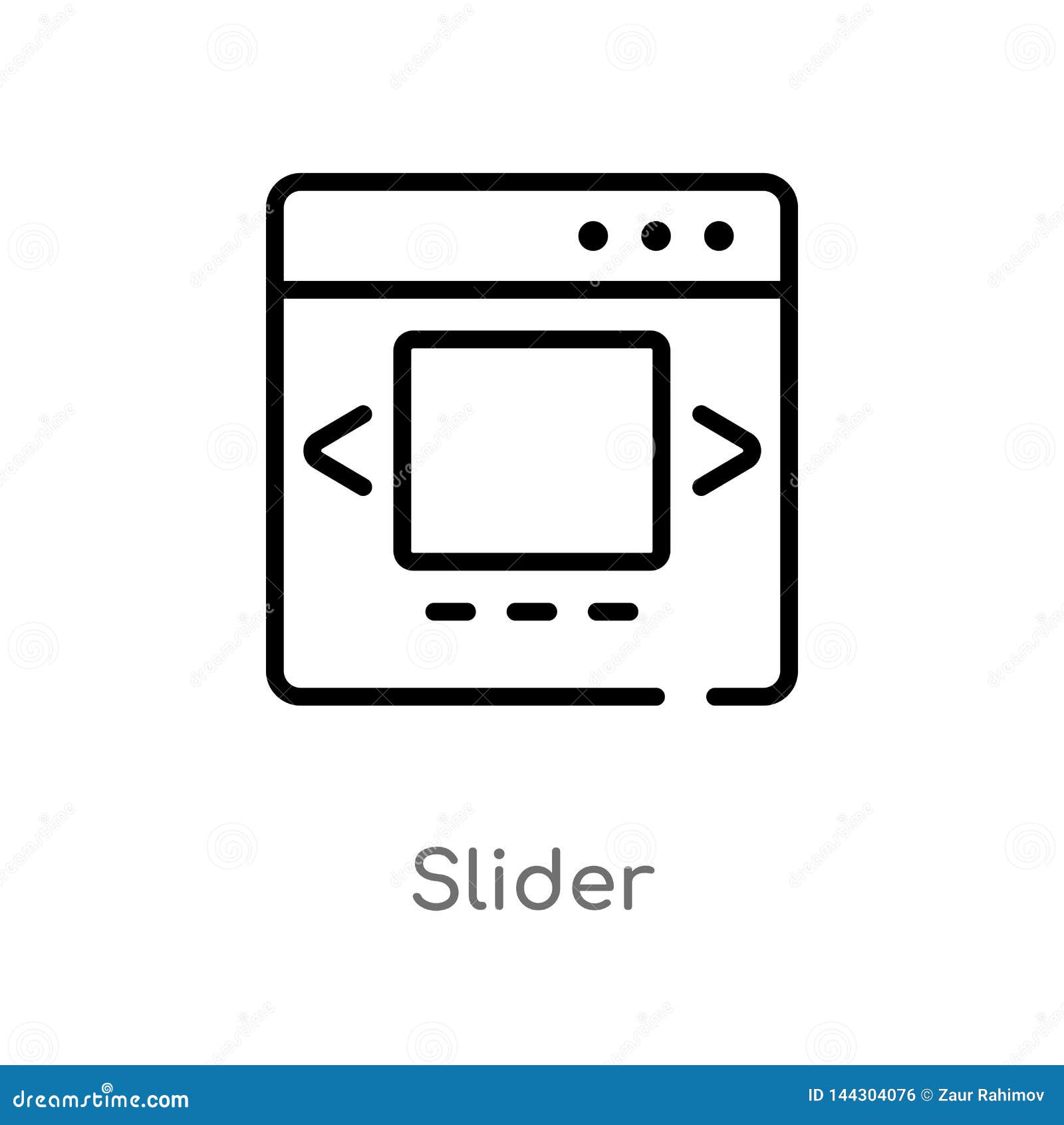 Outline Slider Vector Icon. Isolated Black Simple Line Element ...