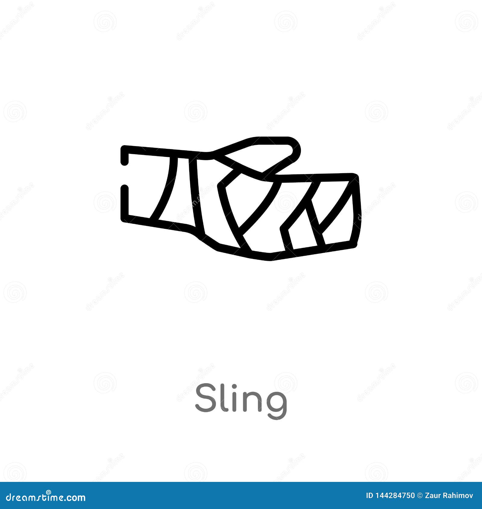 Outline Sling Vector Icon. Isolated Black Simple Line Element ...