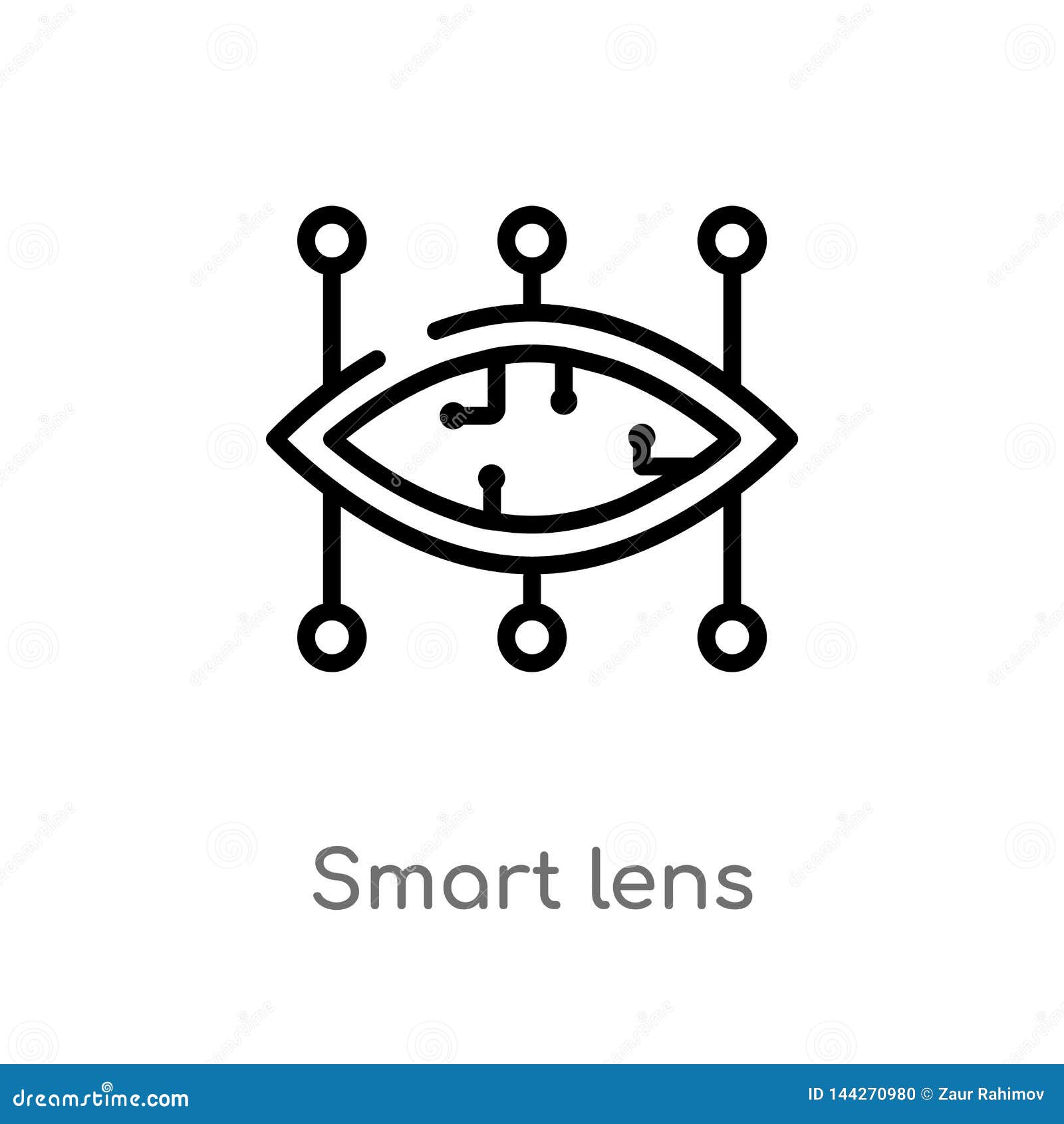 Outline Smart Lens Vector Icon. Isolated Black Simple Line Element ...