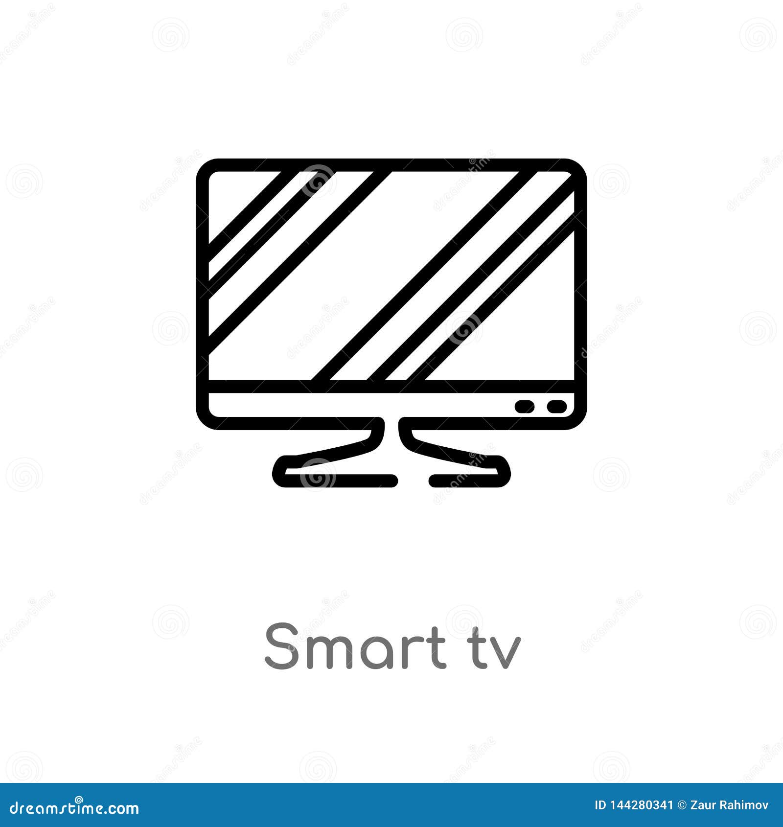 Outline Smart Tv Vector Icon. Isolated Black Simple Line Element ...
