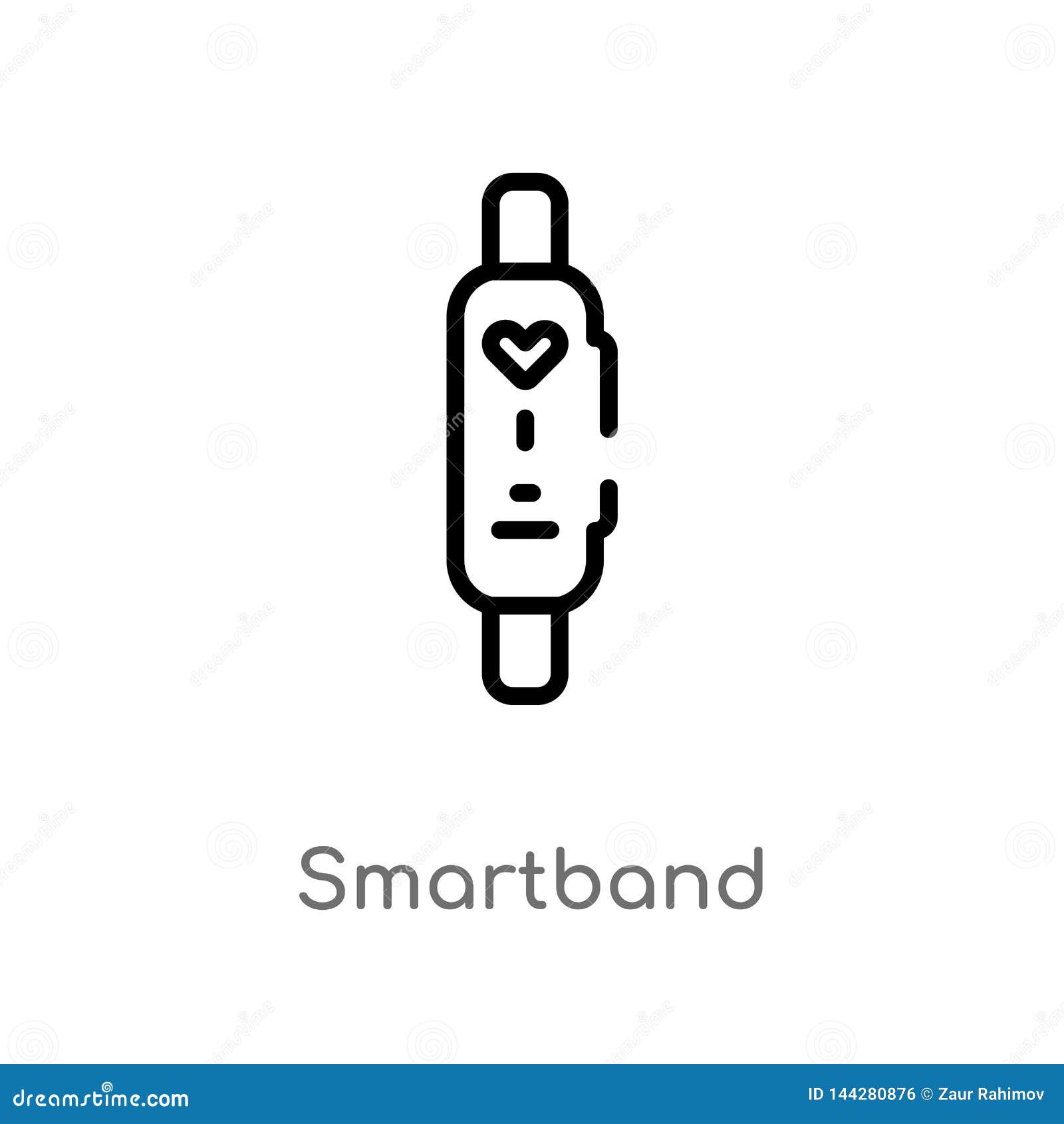 Outline Smartband Vector Icon. Isolated Black Simple Line Element ...