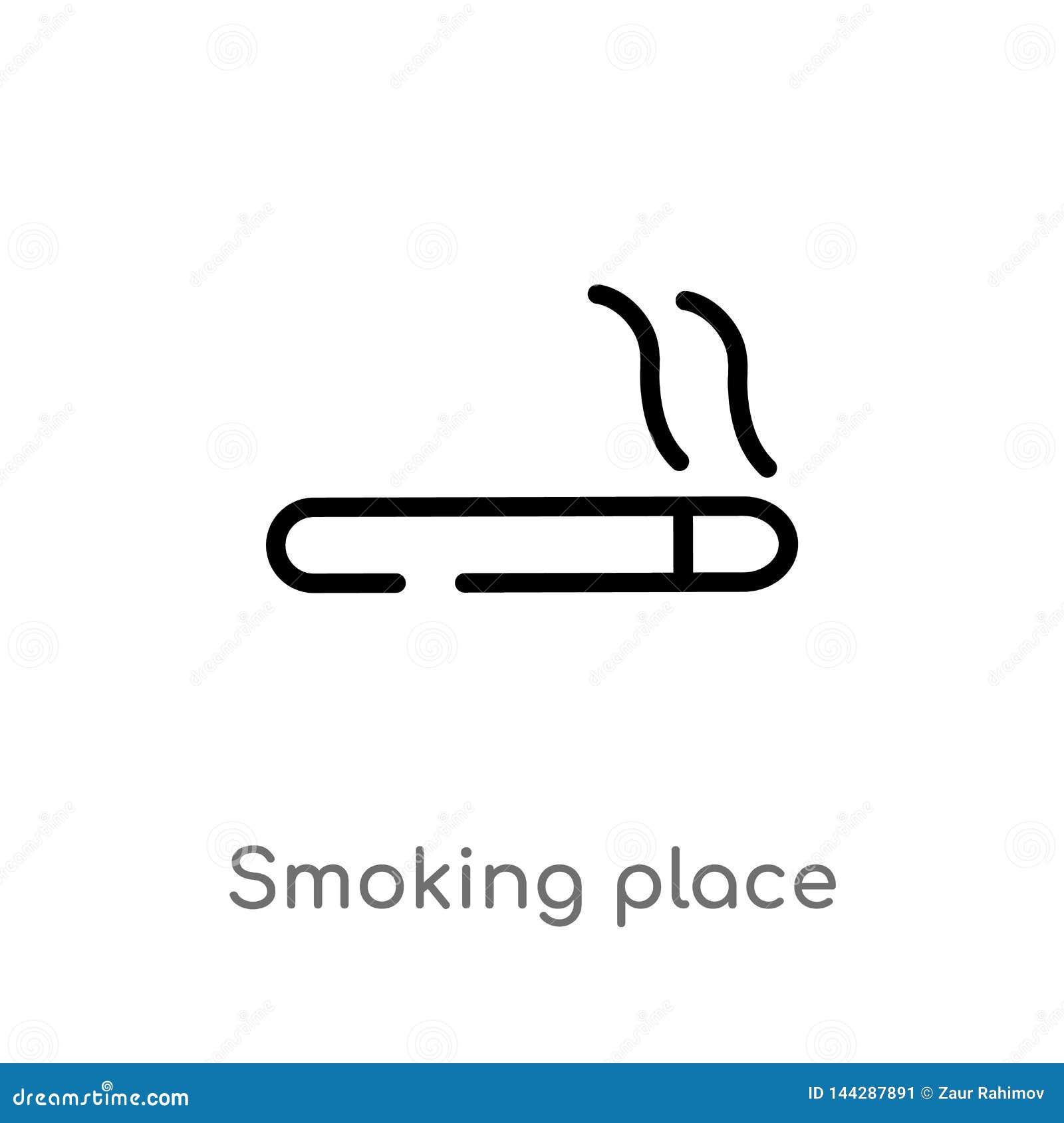 Outline Smoking Place Vector Icon. Isolated Black Simple Line Element ...